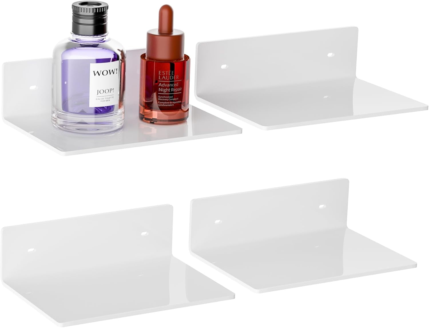 sasyxdc 12 Inches White Acrylic Wall Shelves Wall Mounted Shelves Moel ...