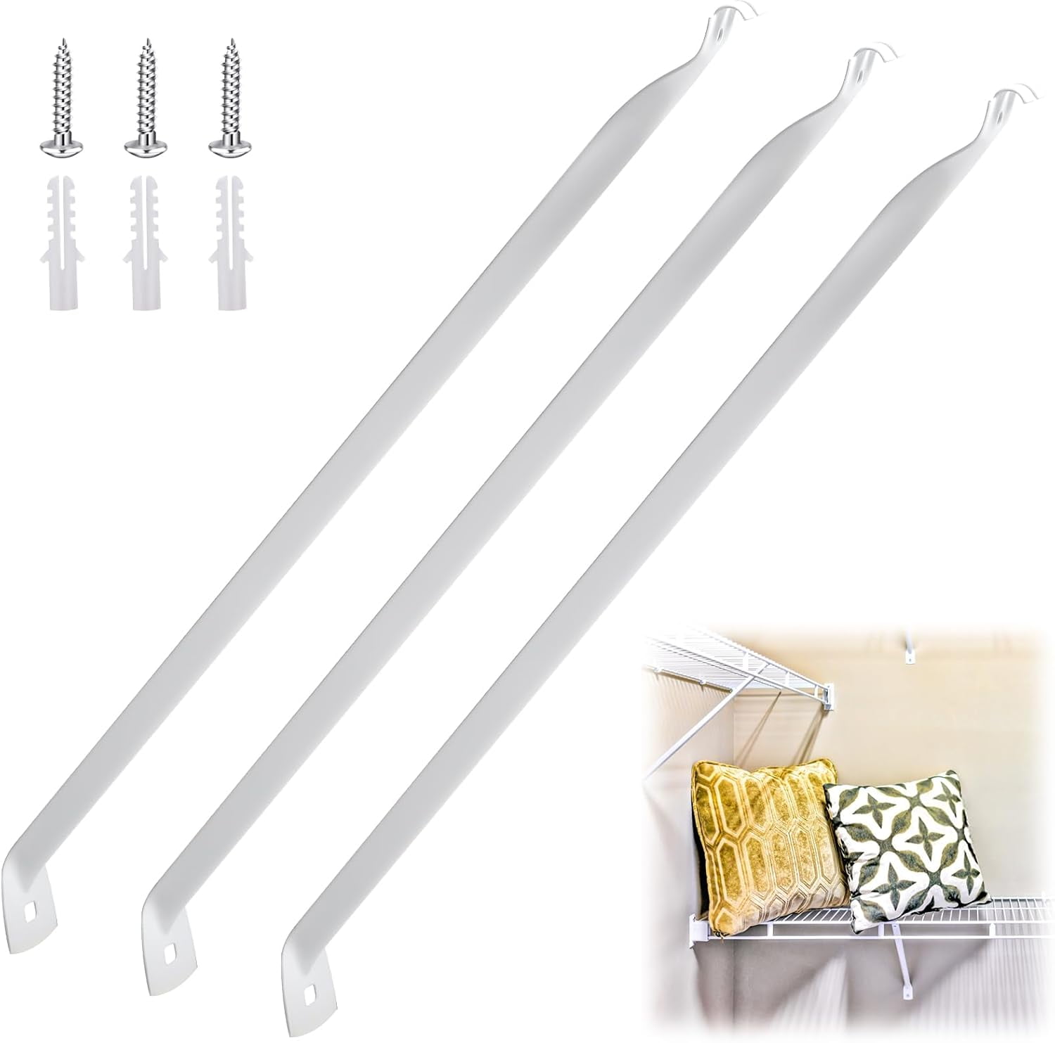 sasyxdc 12 Pack 12 Inch Support for Wire Shelving Closet Shelf with ...