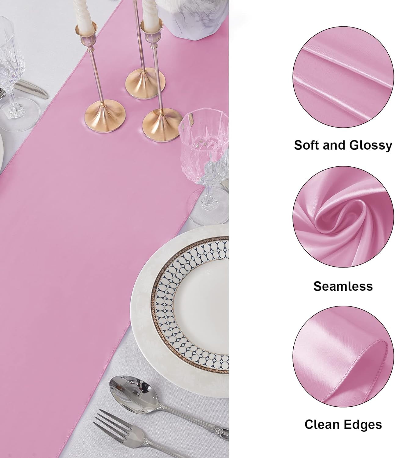 sasyxdc 12Pack Table Runner 12 x 108 Inches Satin Silk Table Runner for ...