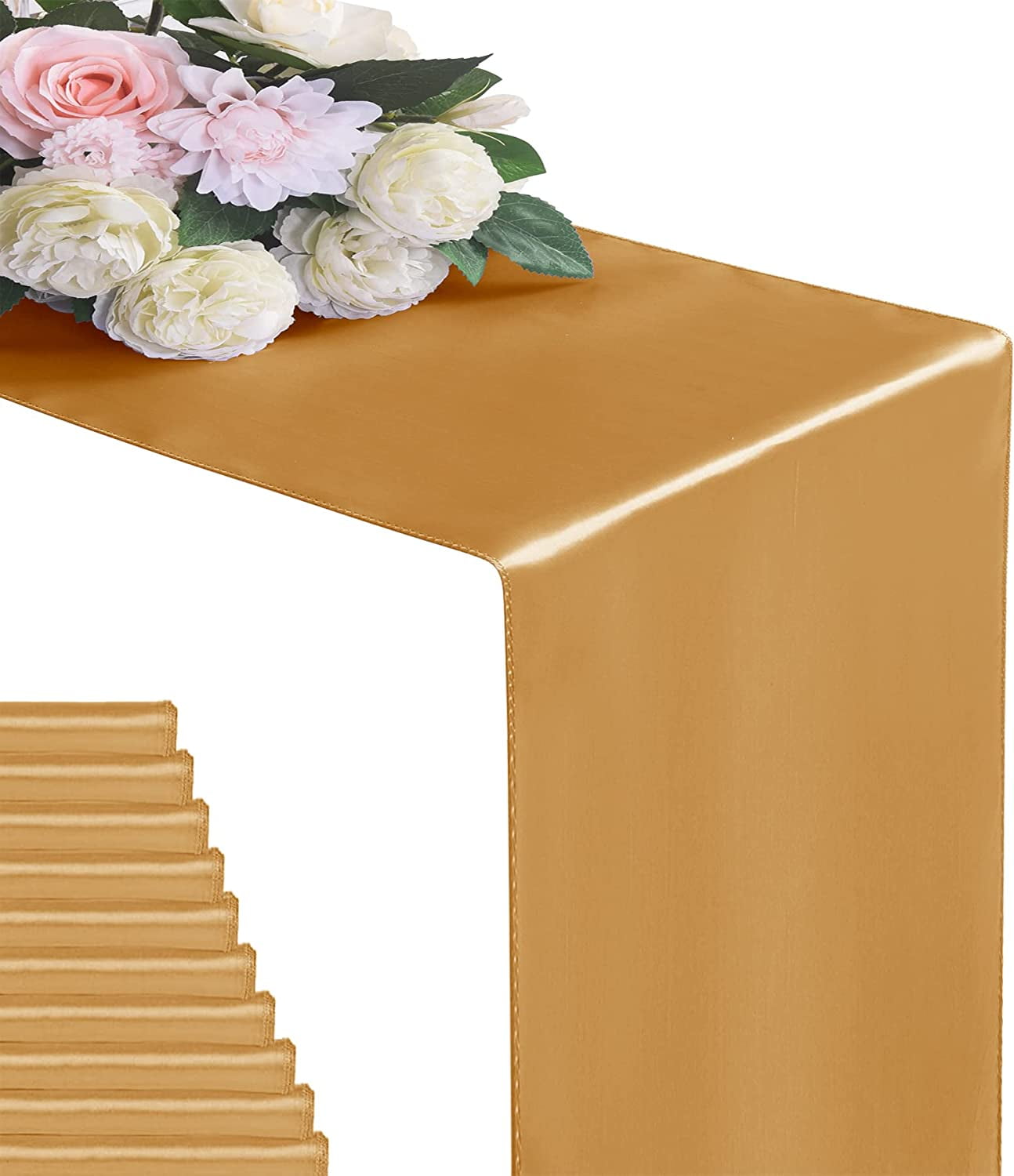 sasyxdc 12Pack Table Runner 12 x 108 Inches Satin Silk Table Runner for ...