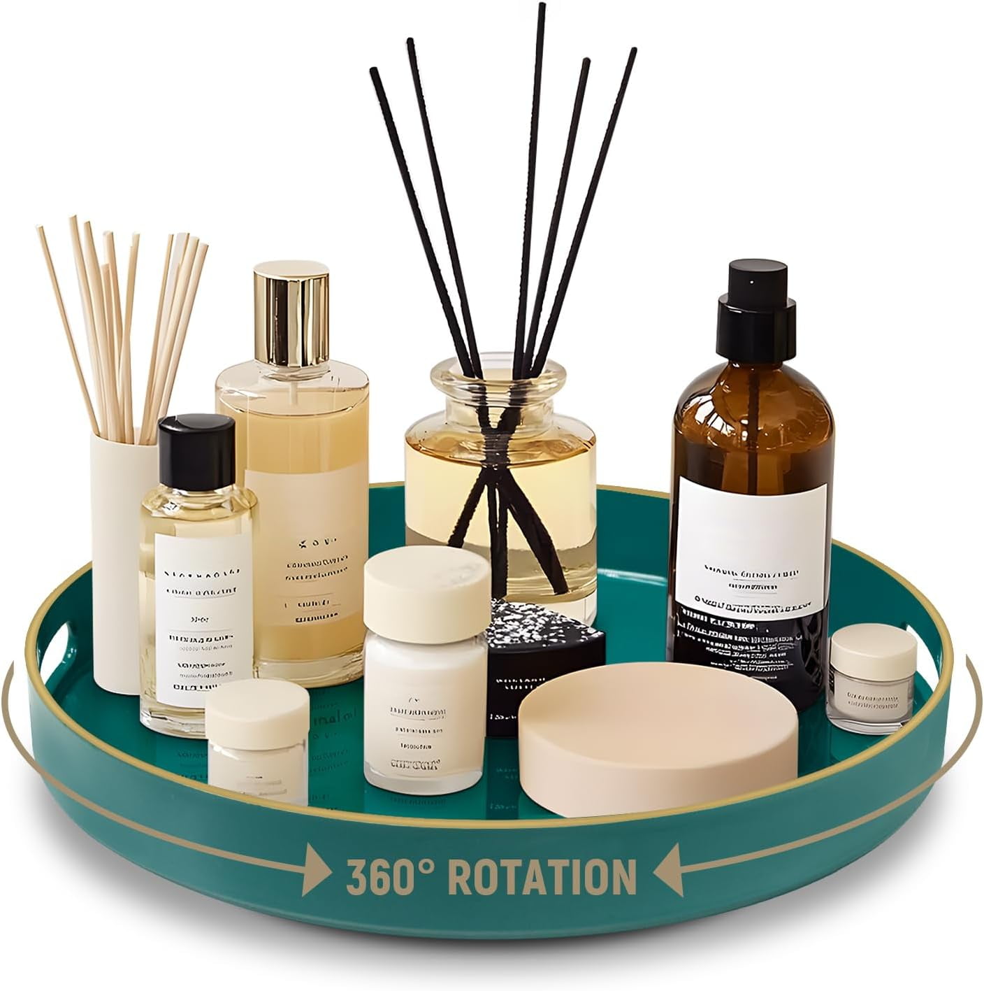 sasyxdc 13" Lazy Susan Organizer for Cabinet 360° Turntable Organizer ...