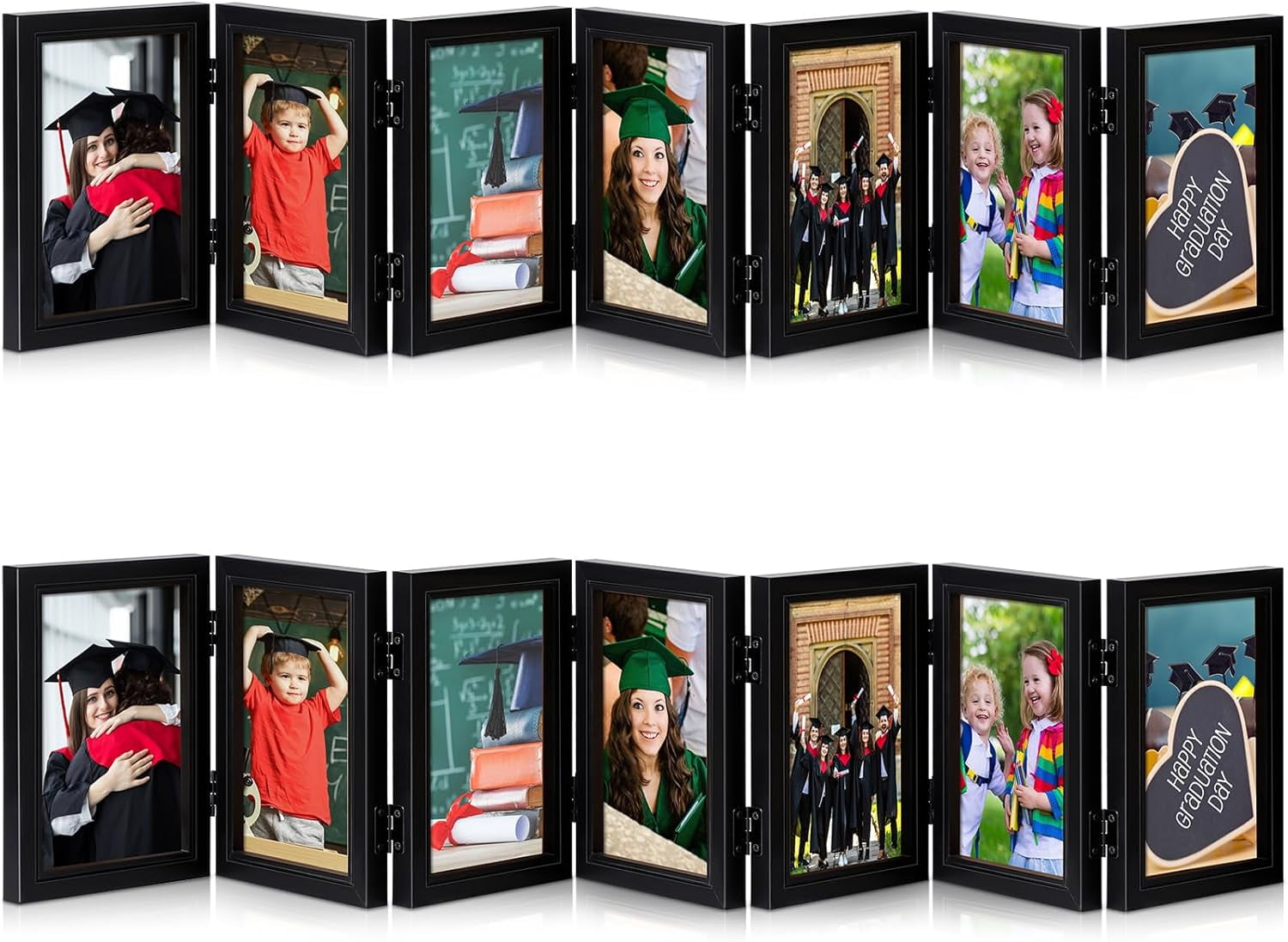 sasyxdc 2 Pack 7 Folding 4x6in Hinged Picture Frame Foldable Natural ...