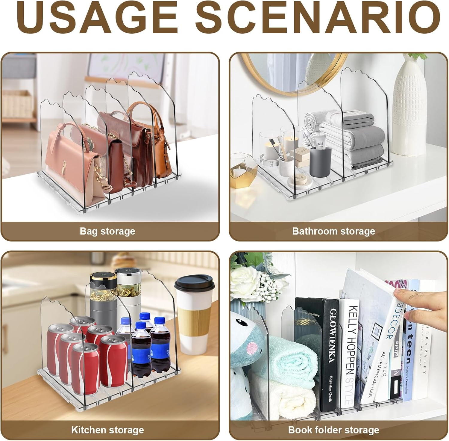 sasyxdc 2-Pack Purse Organizer Adjustable Closet Organizer and Storage ...