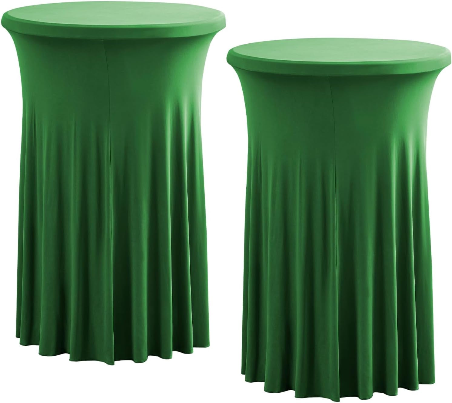 Hltser 2 Pack Round 43 x 32 Inch Spandex Cocktail Tablecloth with Wavy ...