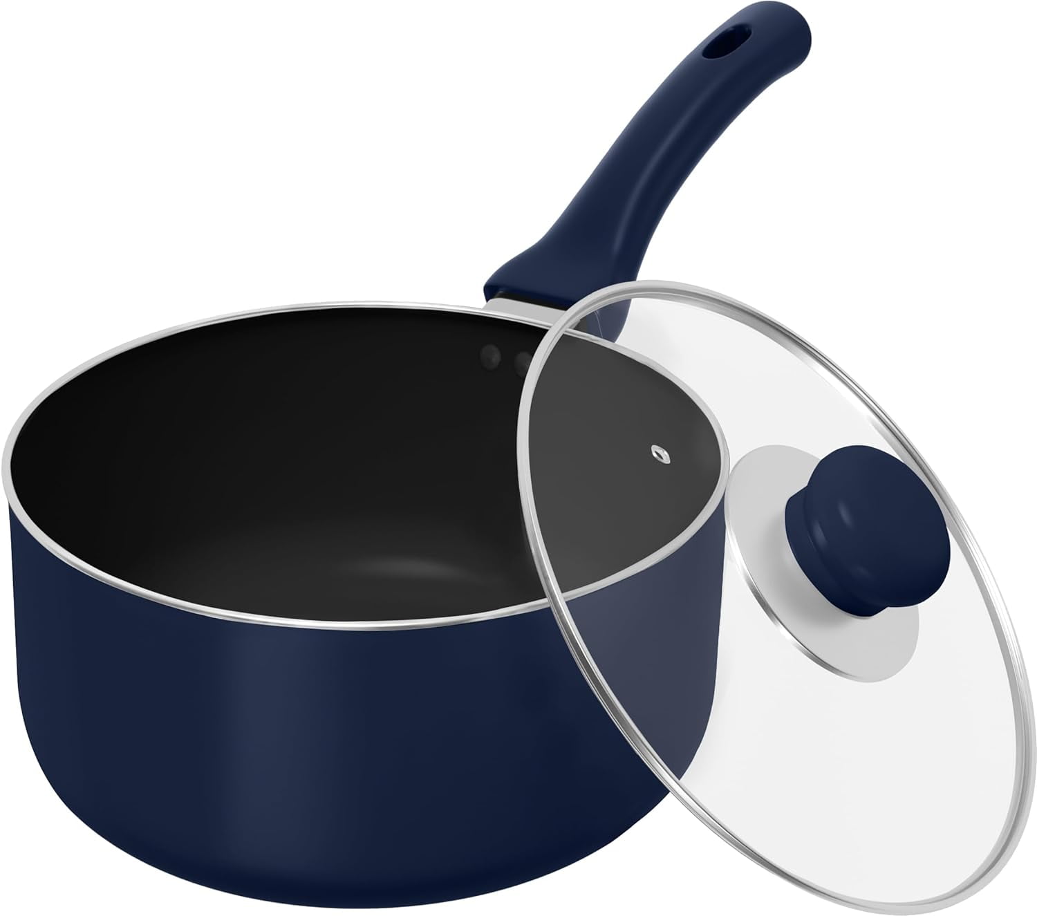 sasyxdc 2 Quart Detachable handle Nonstick Saucepan with Glass Lid ...