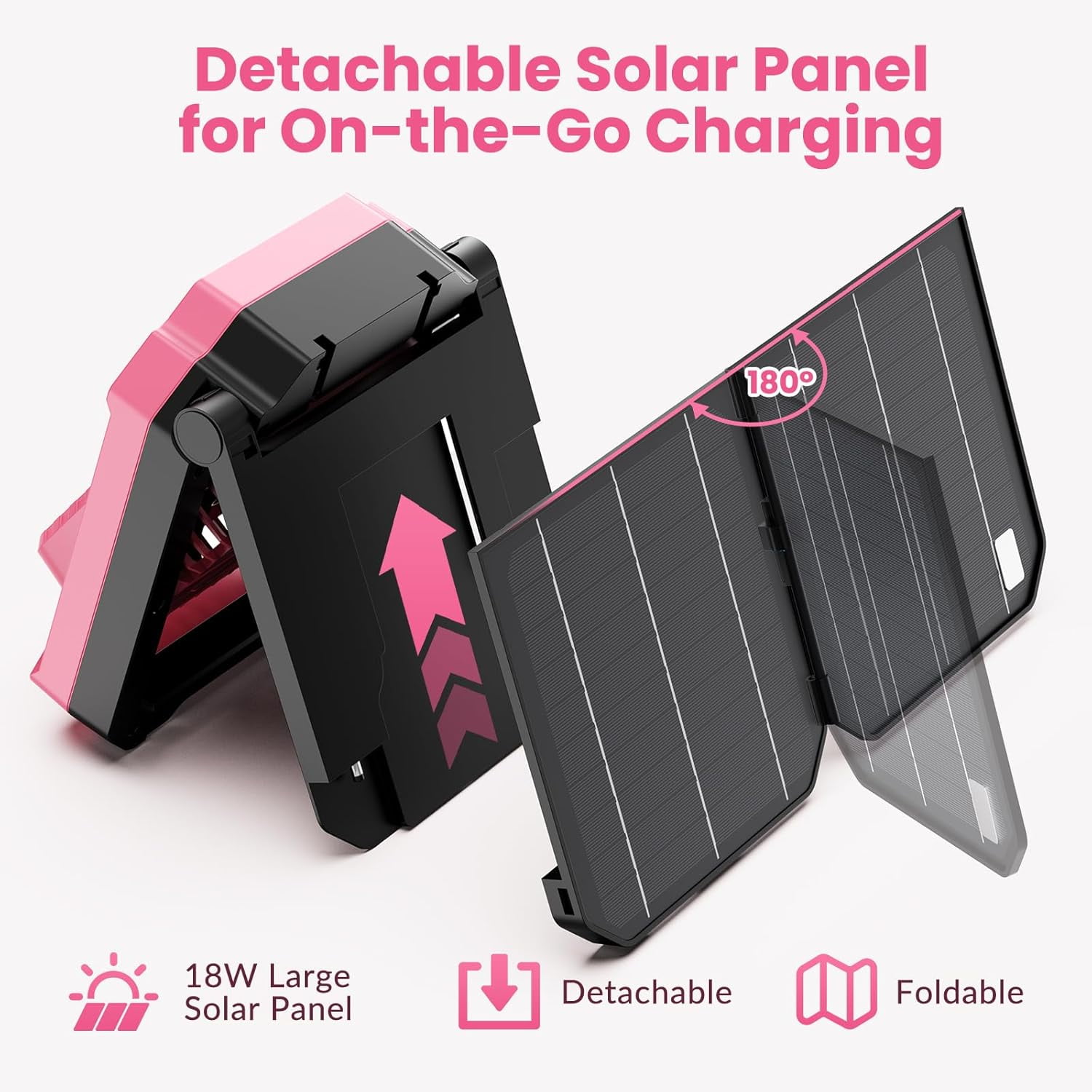 sasyxdc 26800mAh Portable Fan Rechargeable with 18W Detachable Solar ...