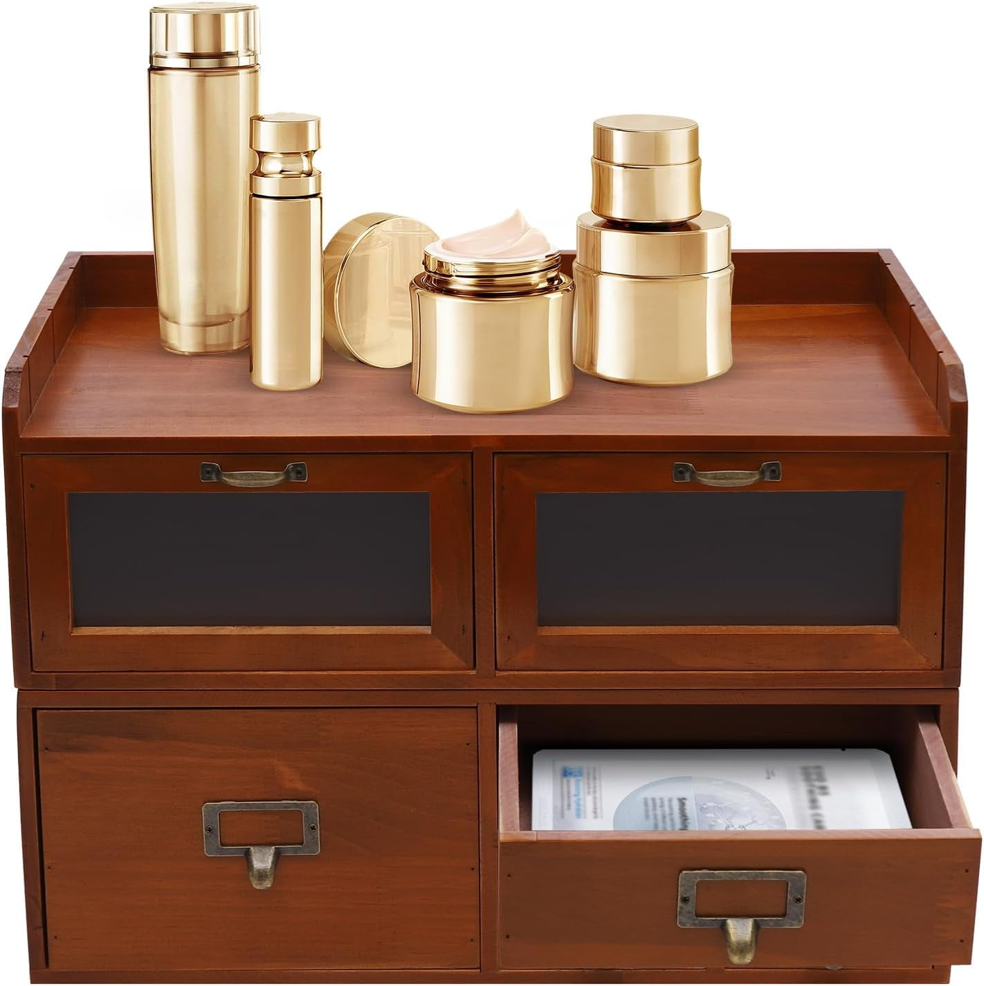 sasyxdc 3 Drawers Desktop Organizing Cabinet Vintage Drawers for 15x6x7 ...