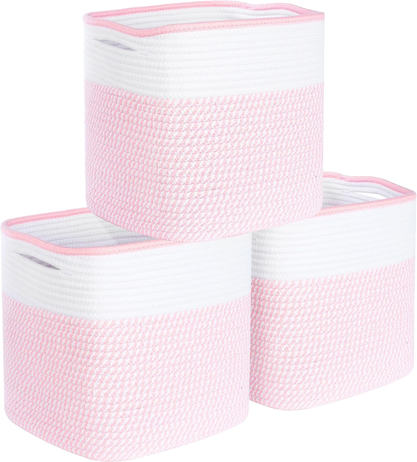 zdrthui 3-Pack 11x11 Inch Cube Storage Bin Woven Storage Cube Organizer ...