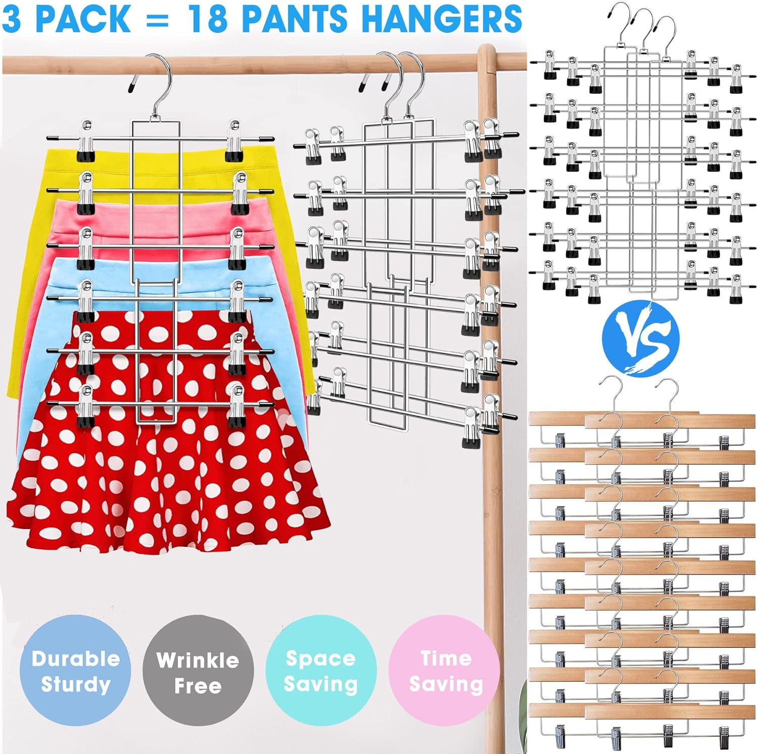 sasyxdc 3 Pack Closet Organizers and Storage 6 Tiers Skirt Pants ...
