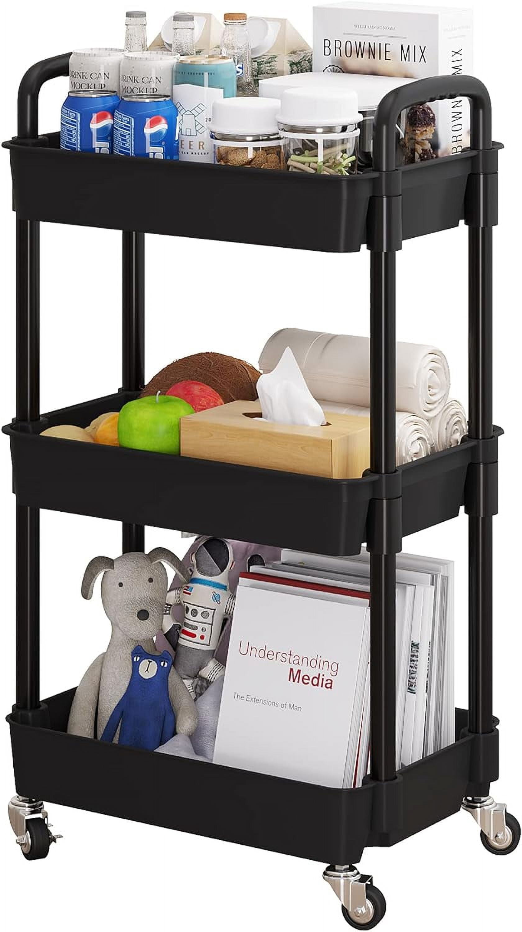sasyxdc 3-Tier Rolling Utility Cart with 12 Category Labels ...