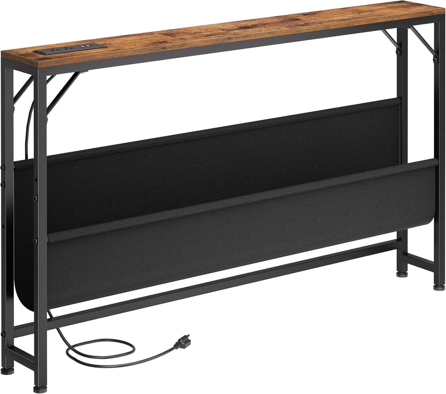 sasyxdc 31.5'' Skinny Console Table with Charging Station and Storage ...