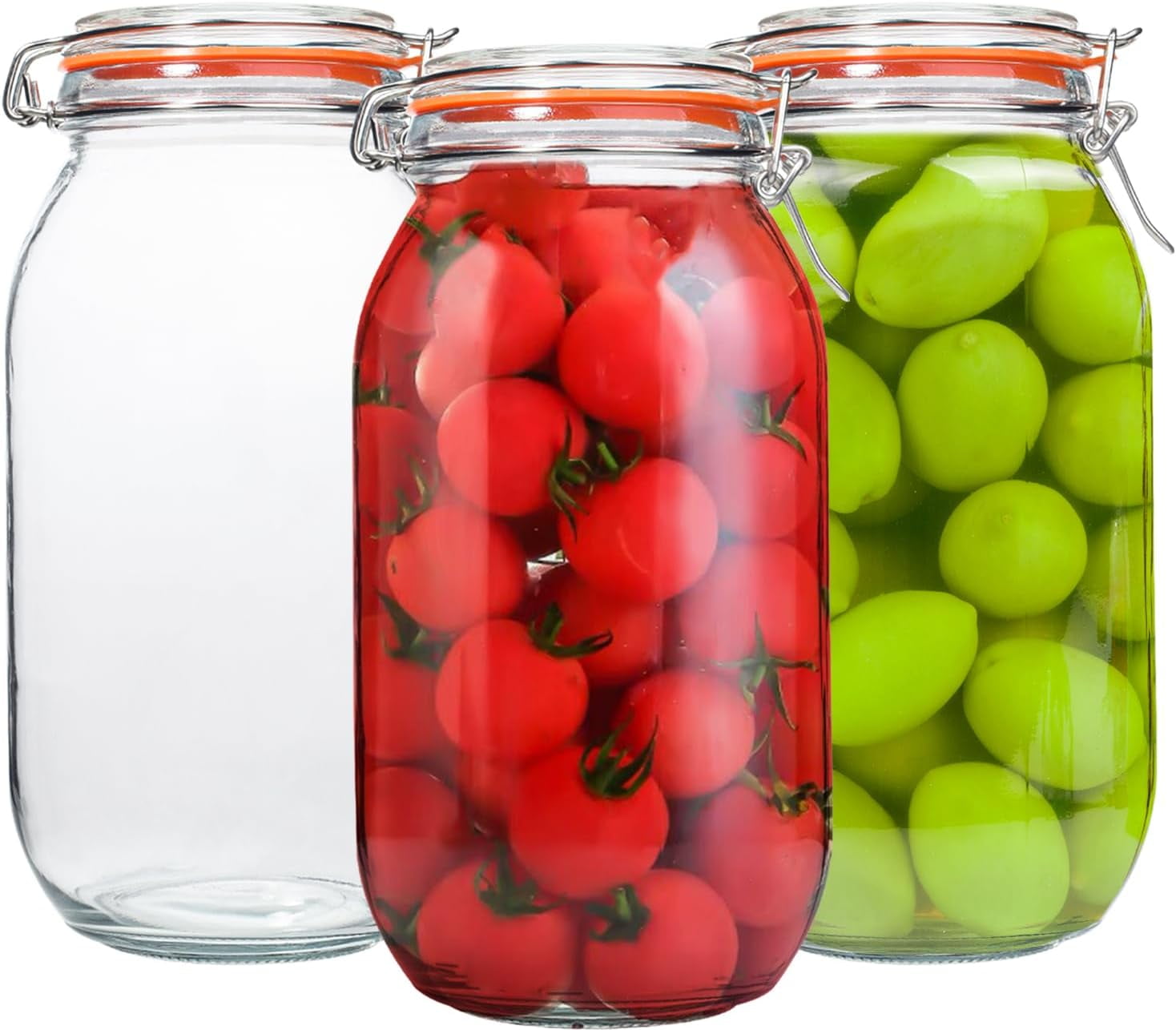 sasyxdc 32 oz Wide Mouth Mason Jars 4 Pack Glass Pickling Jars with ...