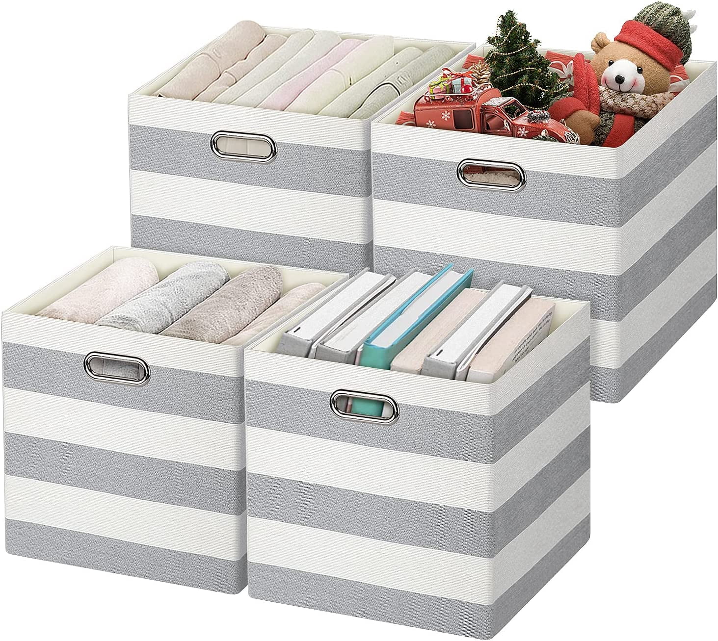 sasyxdc 3X Thicker Storage Bins Storage Cubes 11×11 Collapsible Storage ...