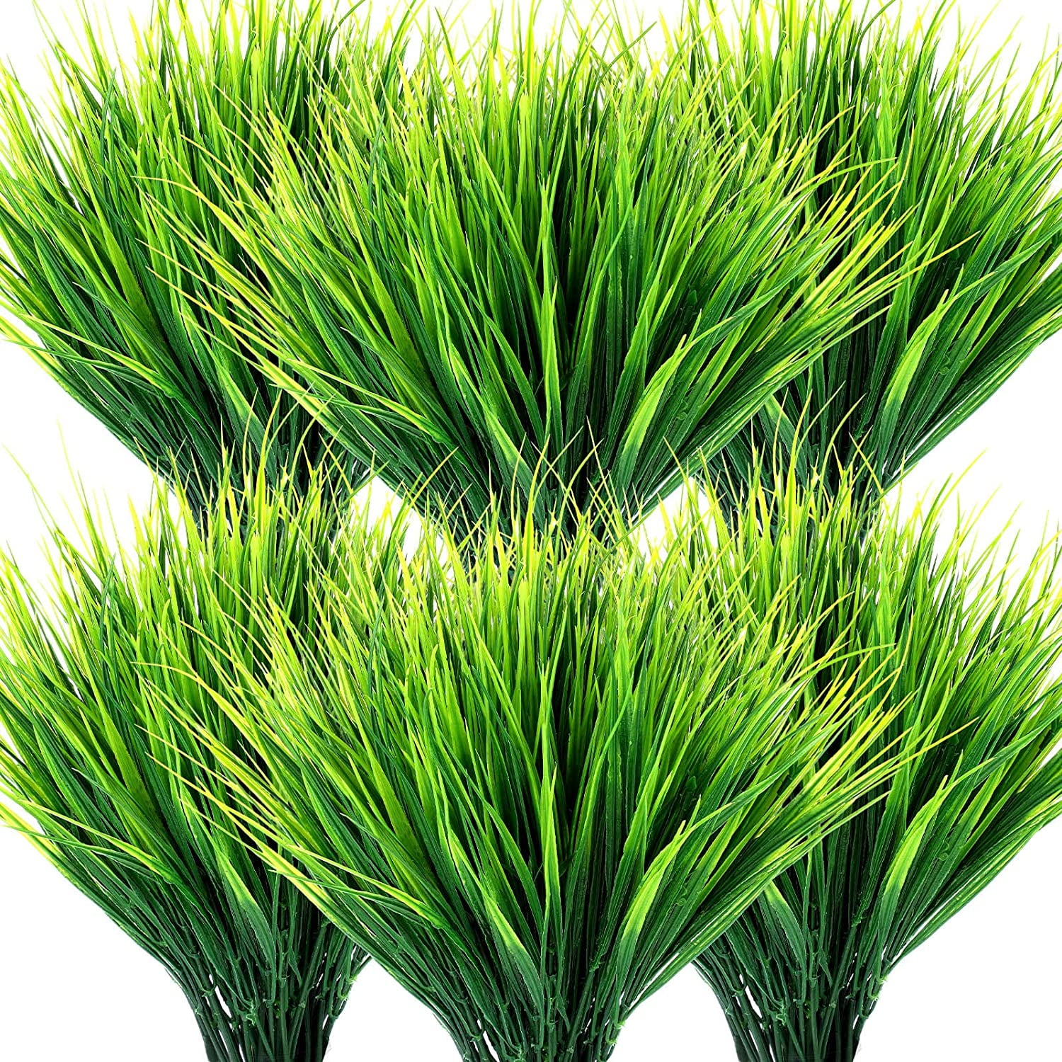 sasyxdc 40 Bundles Artificial Grasses Outdoor UV Resistant Fake Plants ...