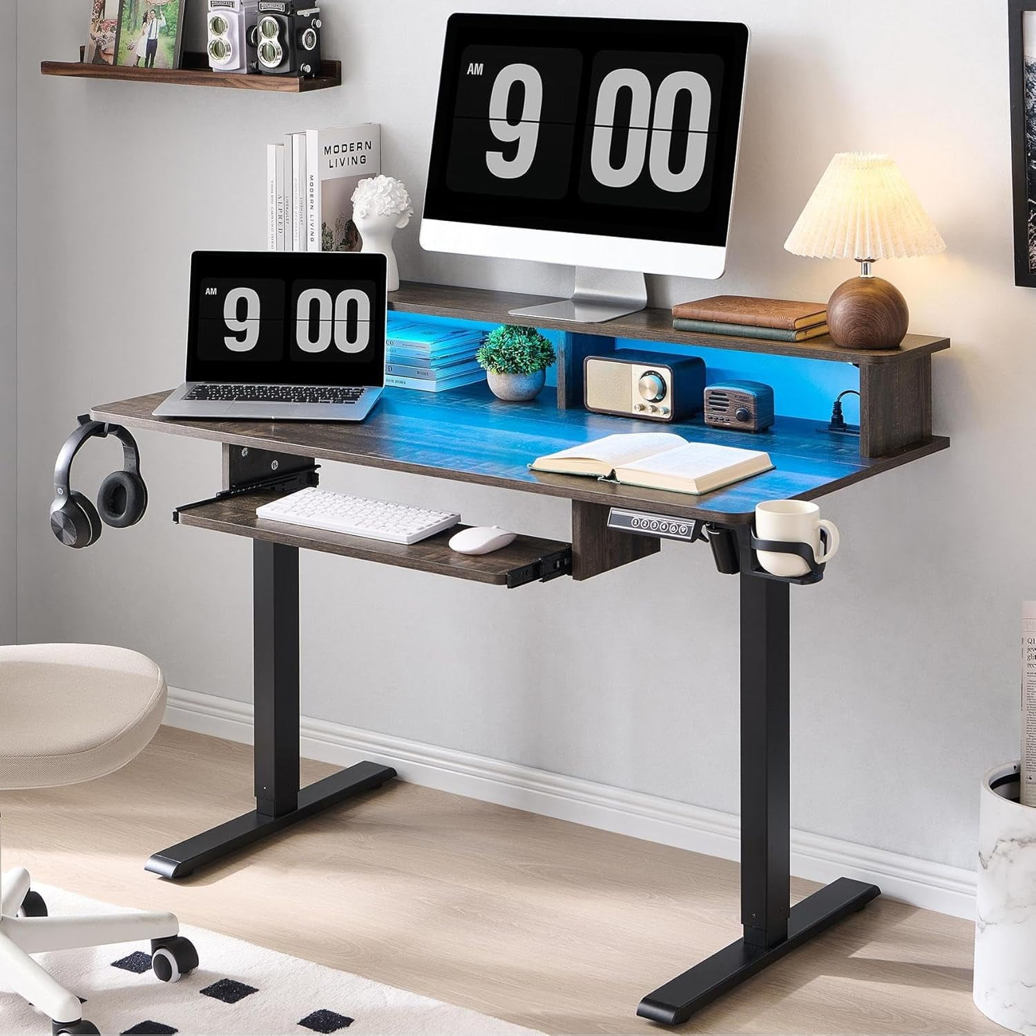 sasyxdc 48" Electric Standing Adjustable Height Sit Stand Up with ...