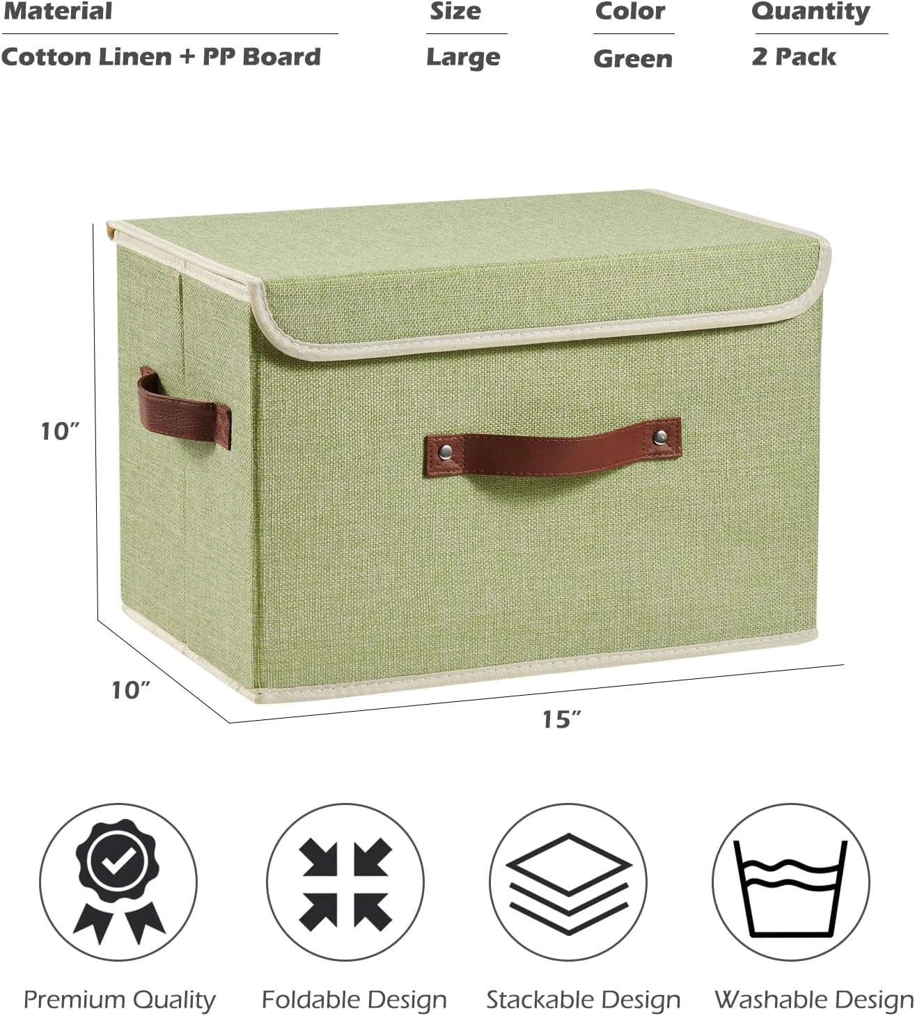 sasyxdc 4PCS Storage Boxes with Lid Fabric Storage Bins Organizer ...