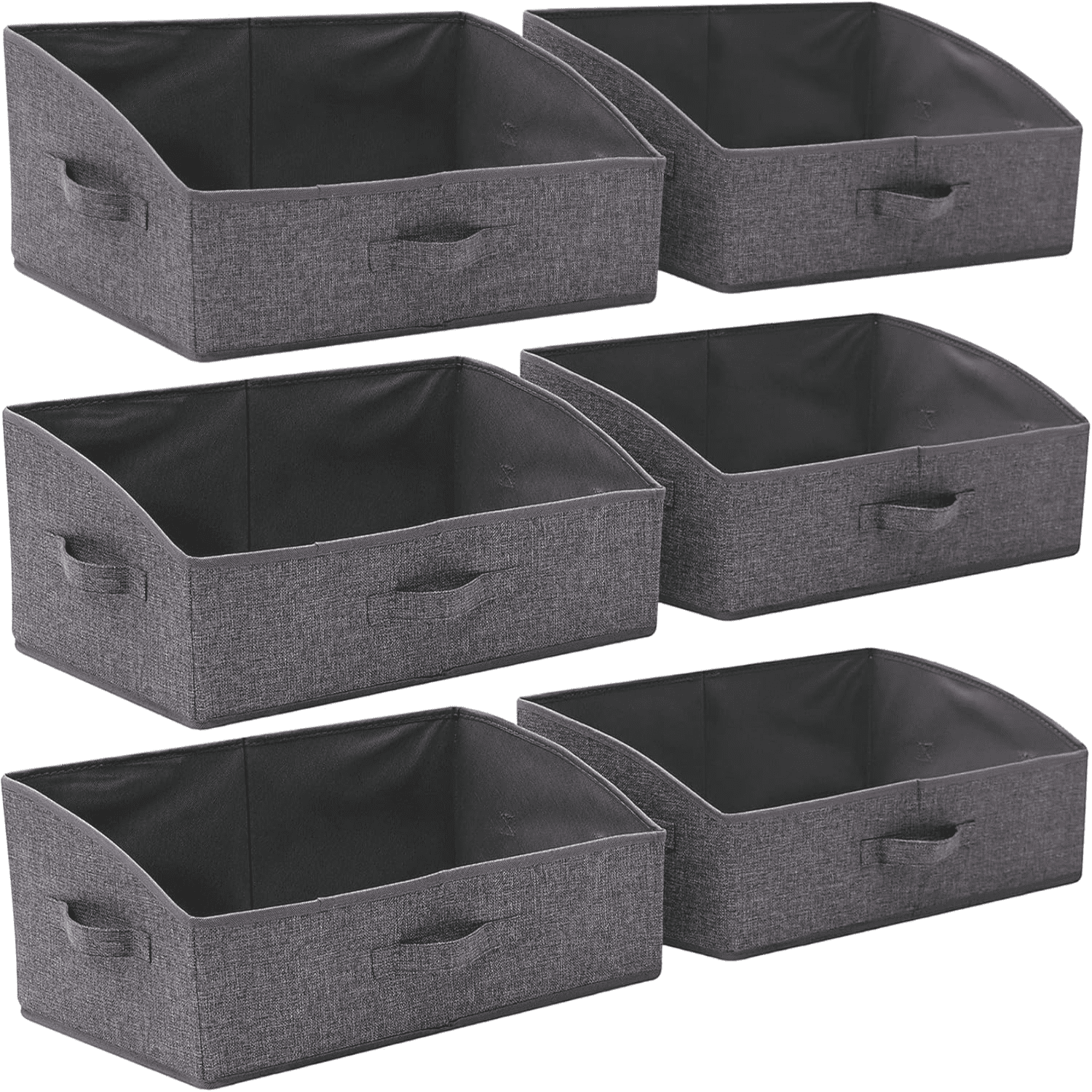 sasyxdc 6 Pack Trapezoid Large Foldable Closet Storage Bins with Handle ...