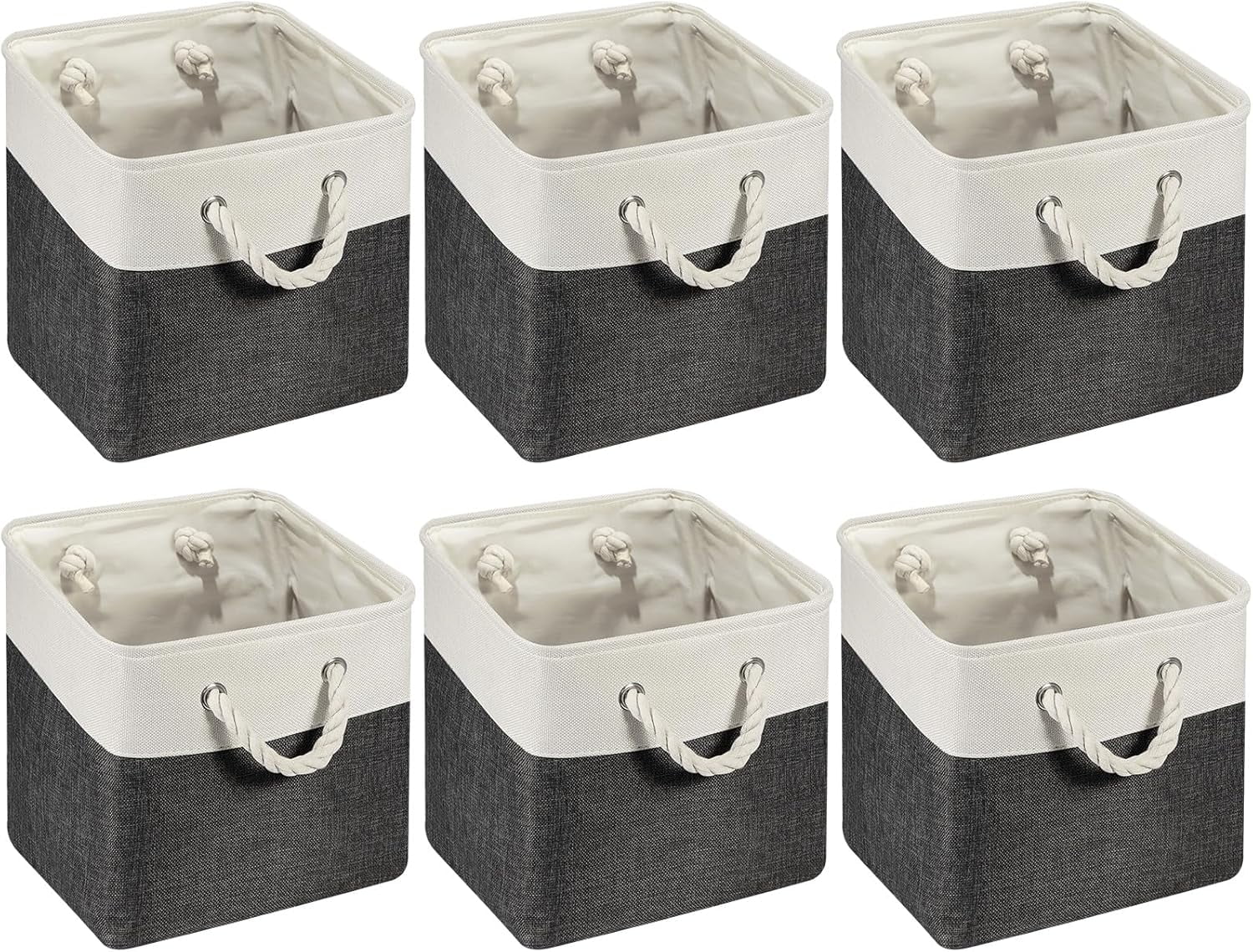 sasyxdc 6 Pcs Cube Storage Bins Fabric Cube Storage Organizer Bins ...