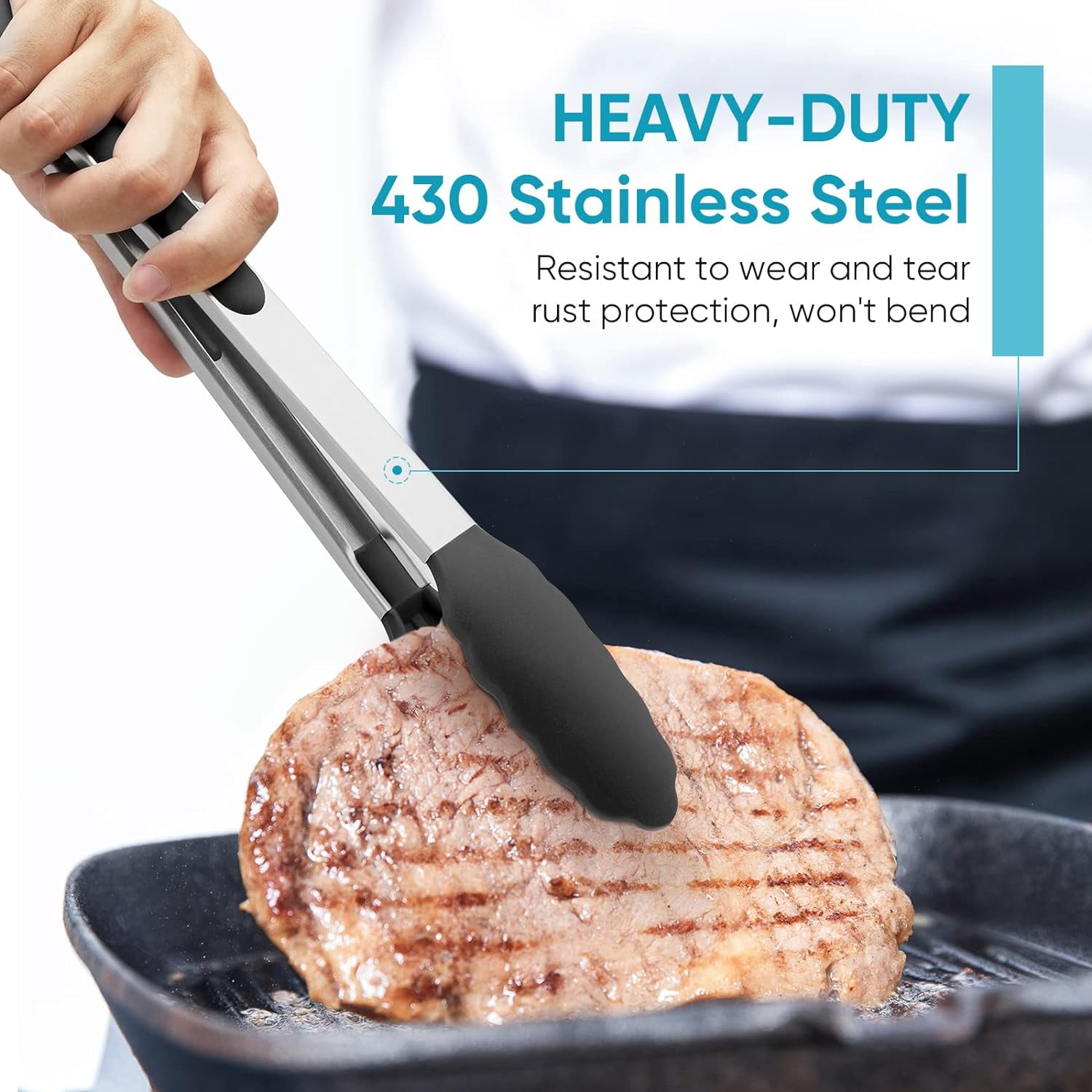 sasyxdc 600℉ Heat Resistant Kitchen Tongs for Cooking with Silicone ...