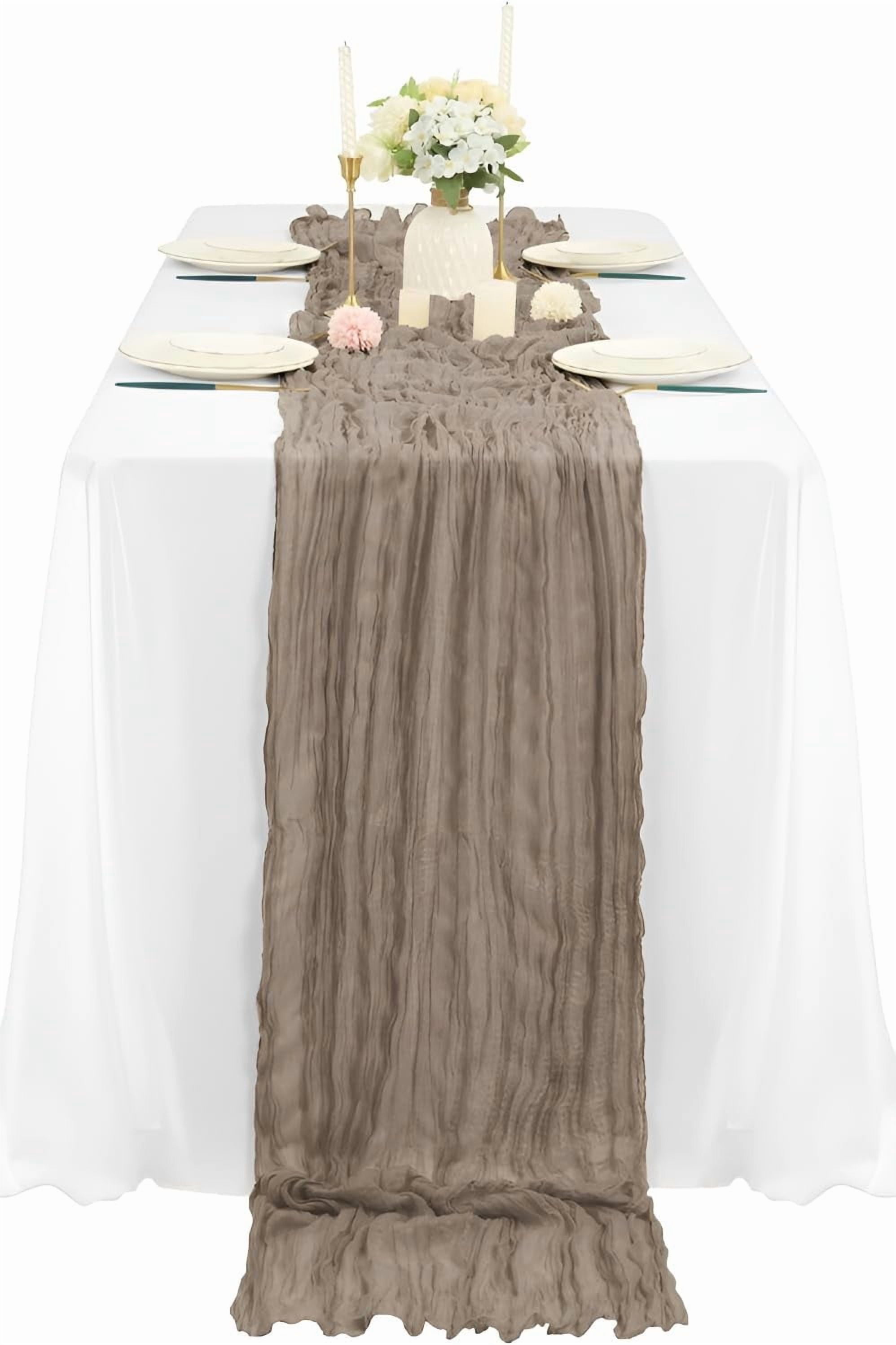 sasyxdc 6Pcs Beige Cheesecloth Table Runner 120 Inch10FT Beige Rustic ...