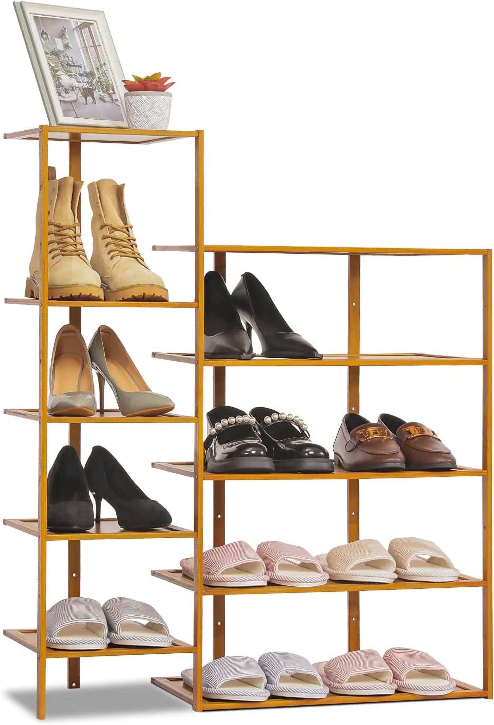 sasyxdc 8 Tier Shoe Rack for Entryway Vertical Double Row Shoes Storage ...