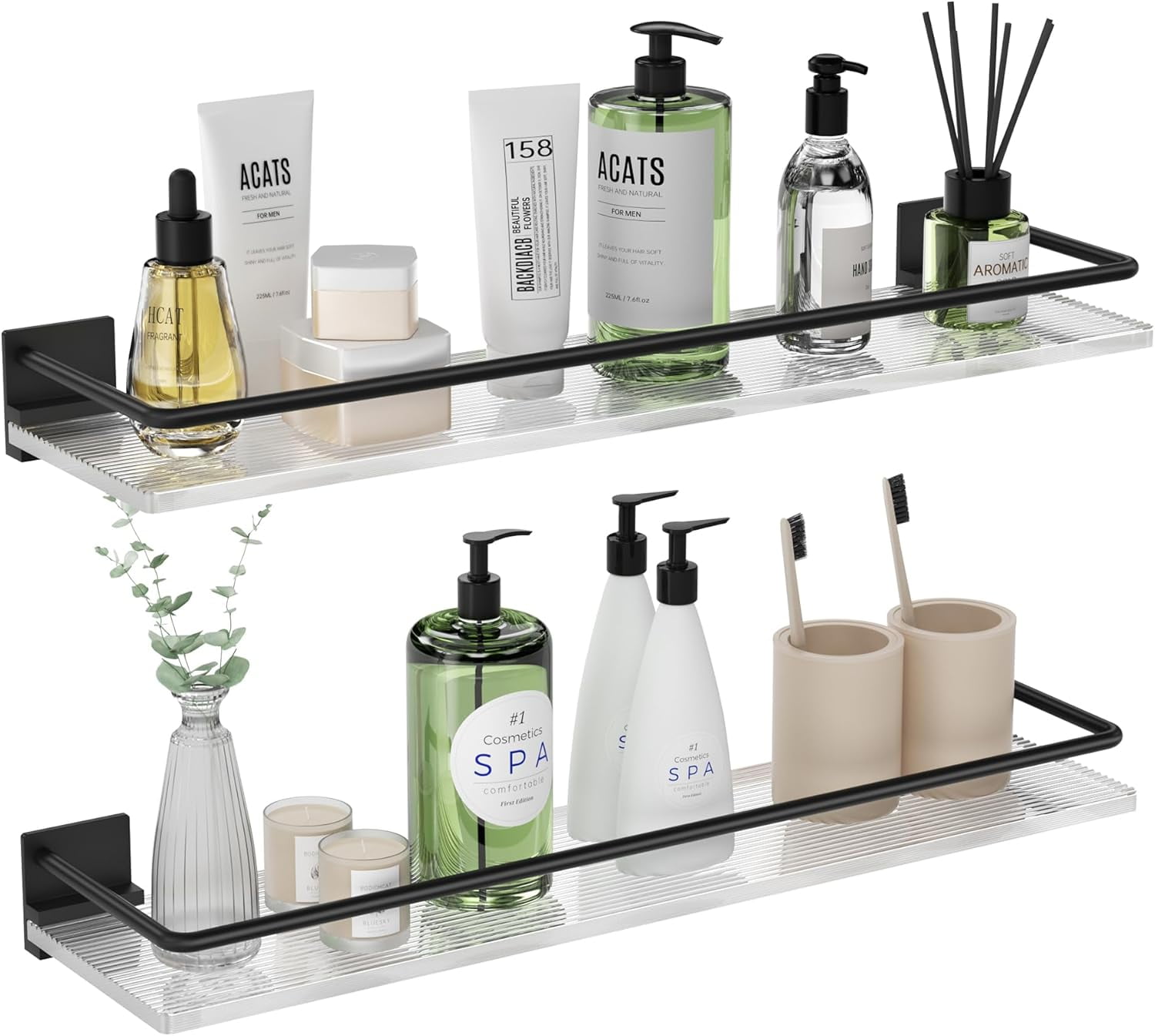sasyxdc Acrylic Bathroom Floating Shelves - Wall Mounted Shelves for ...