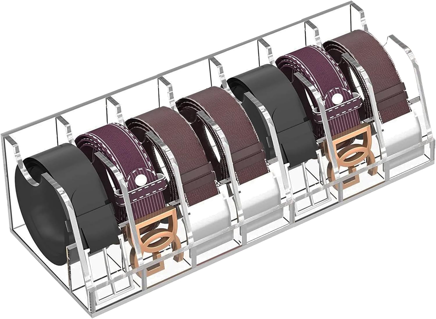 sasyxdc Acrylic Belt Organizer 7 compartment，acrylic belt organizer for ...