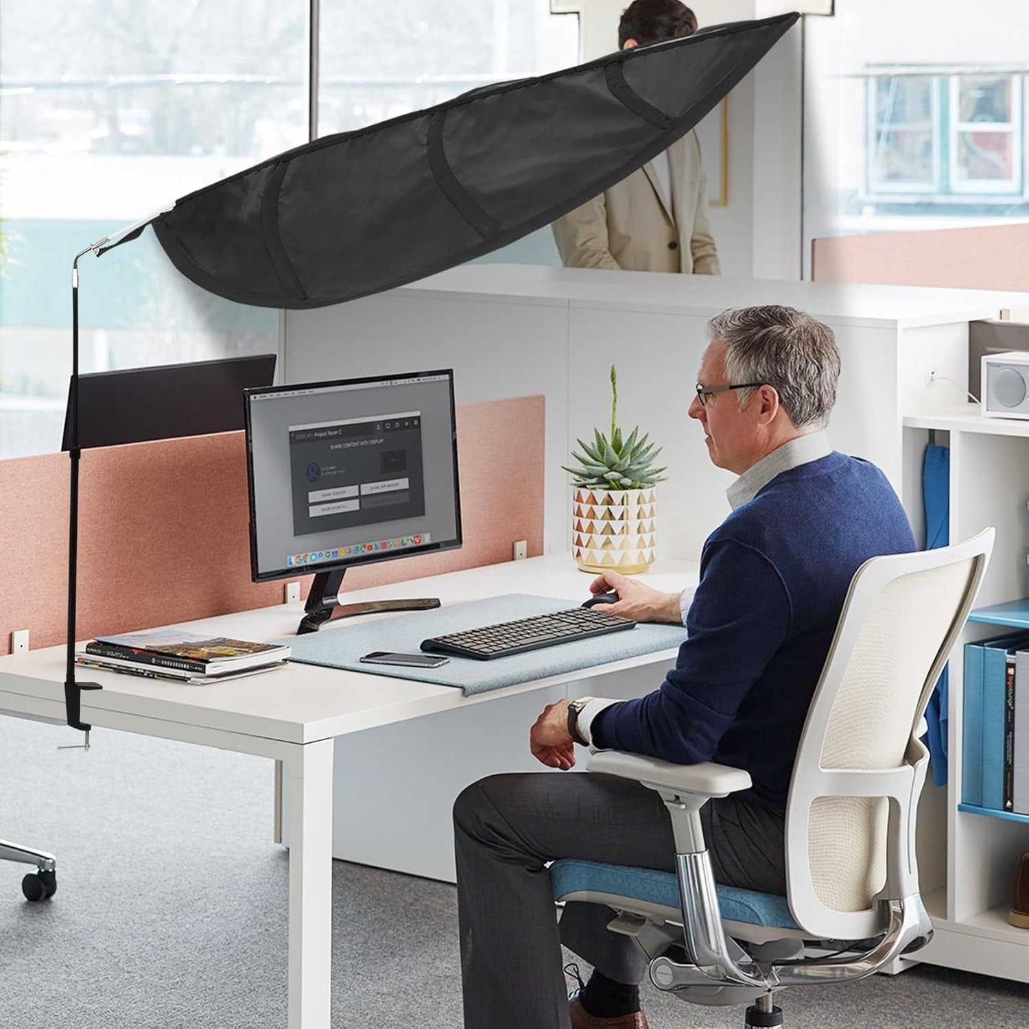 sasyxdc Adjustable Office Cubicle and Desk Shade，Blocks Light Glare and ...