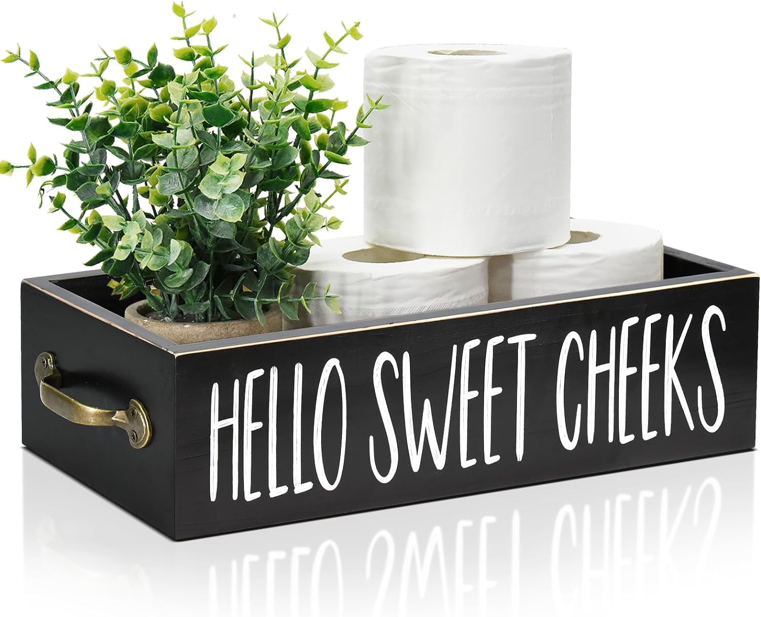 sasyxdc Bathroom Decor Box 2 Sides Funny Toilet Paper Holder Wood Tank ...