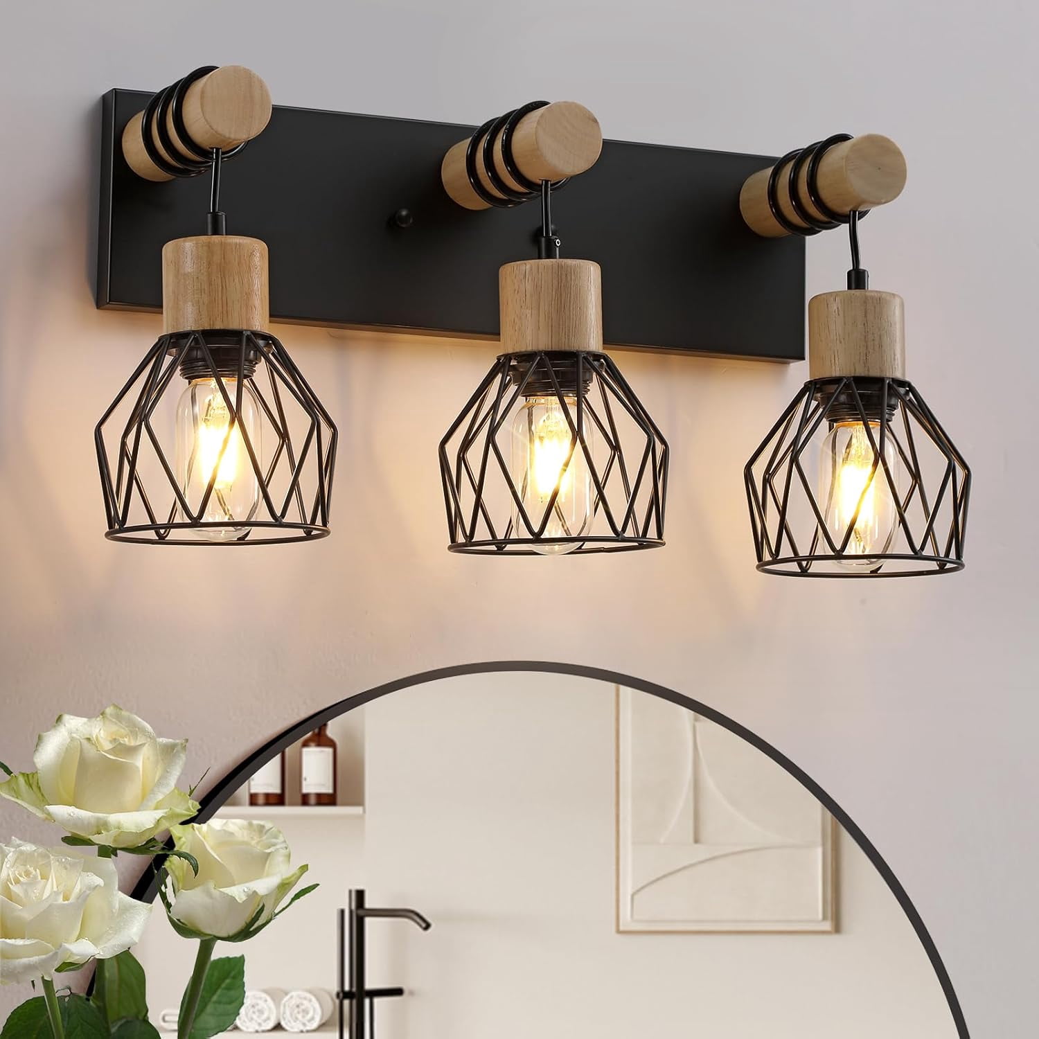 sasyxdc Bathroom Lighting Fixtures Over Mirror 3-Light Vanity Lights ...