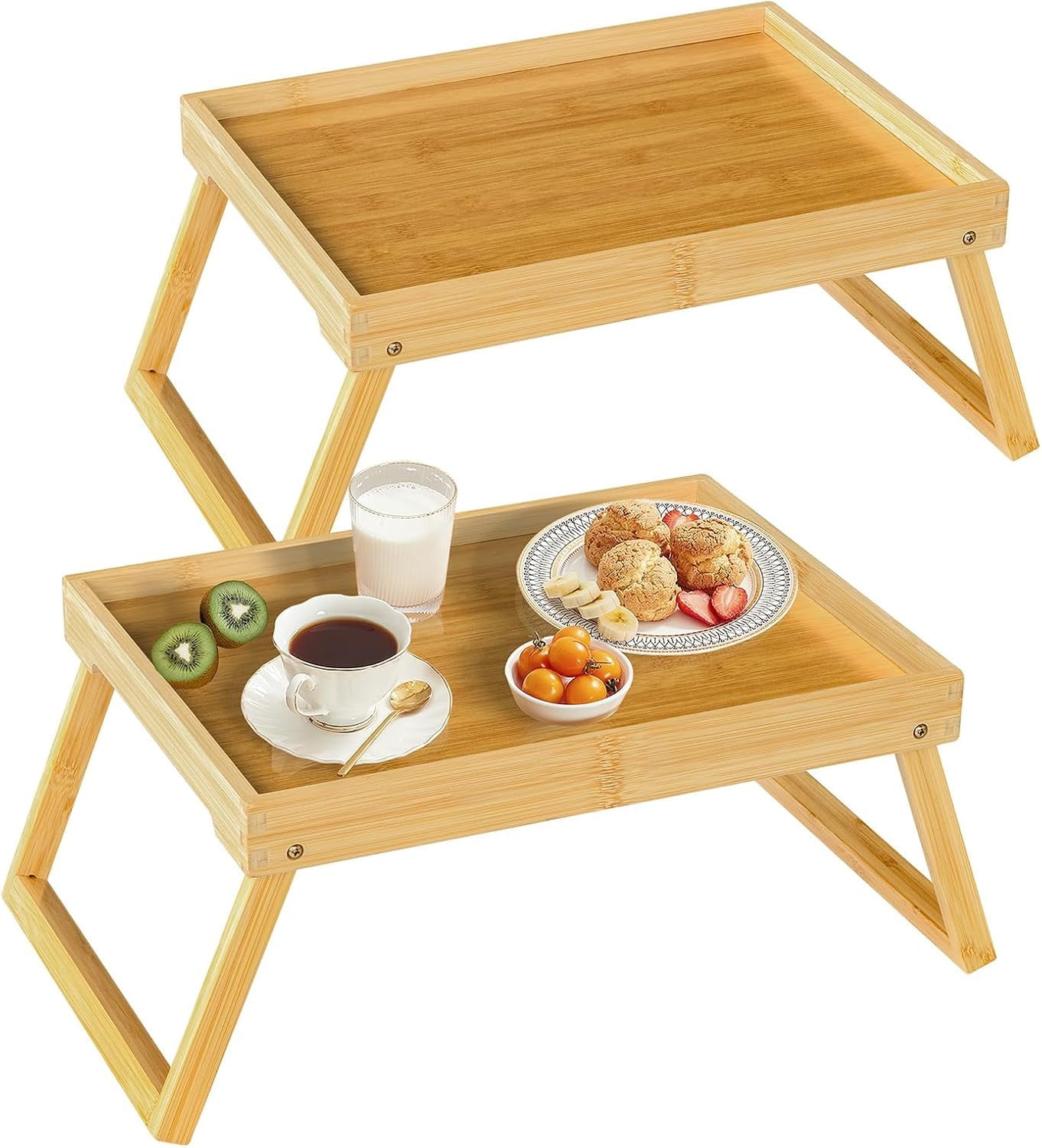 sasyxdc Bed Tray Table with Folding Leg Breakfast for Eating Kitchen ...