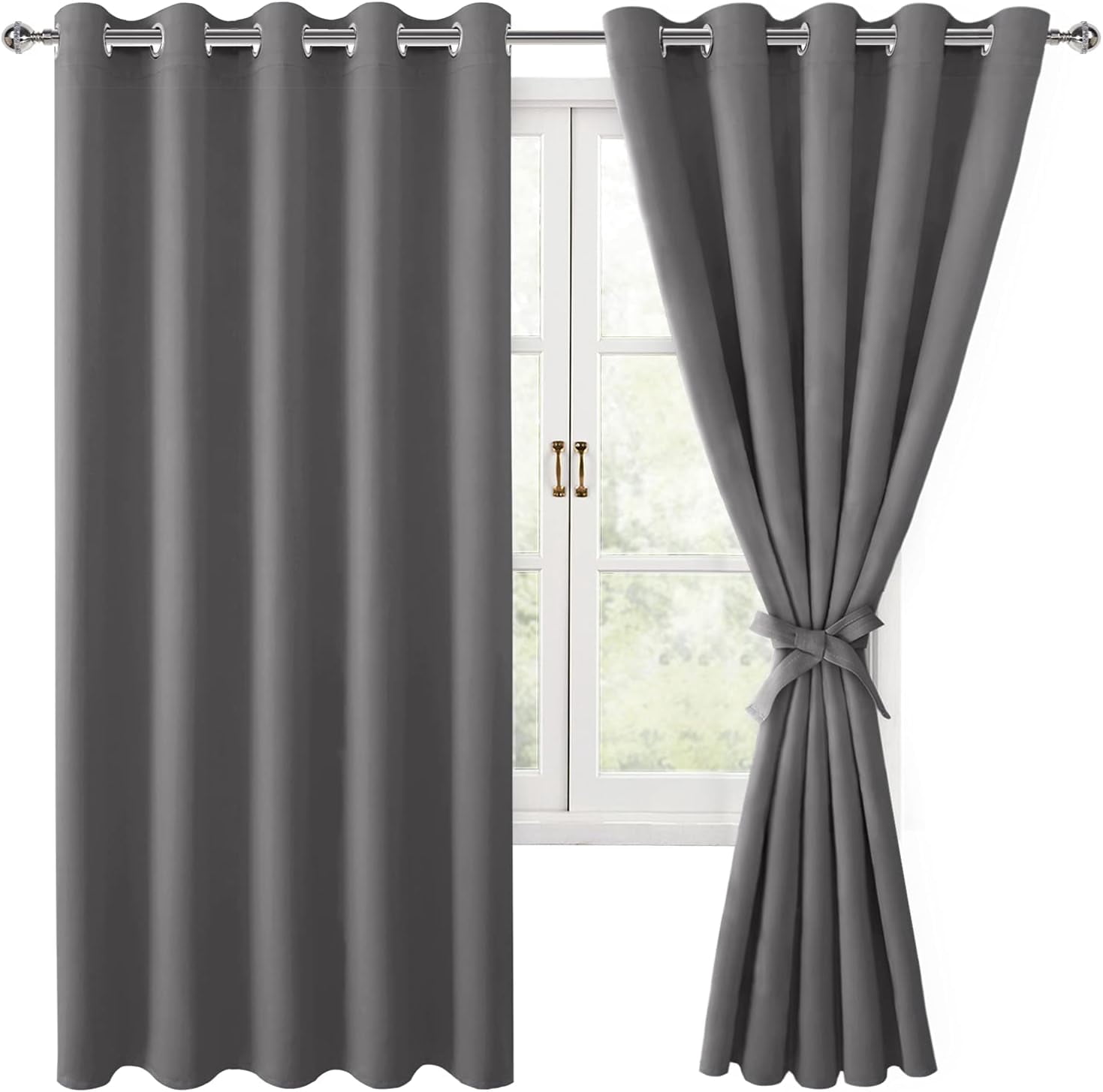 sasyxdc Blackout Curtains for Bedroom 60 x 63 Inches Length - Thermal ...