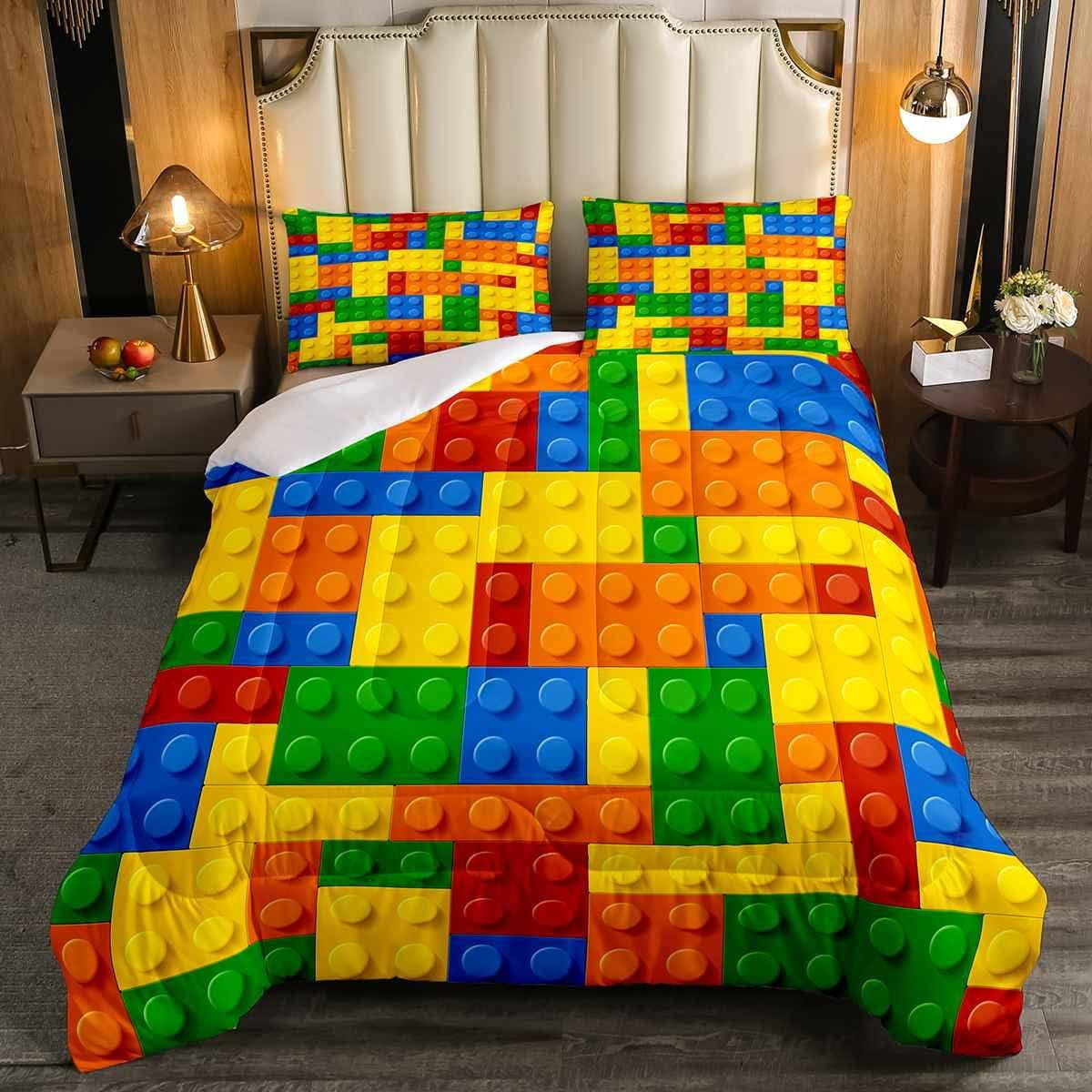 sasyxdc Building Blocks Comforter Set for Kids Full Size Boys Games ...