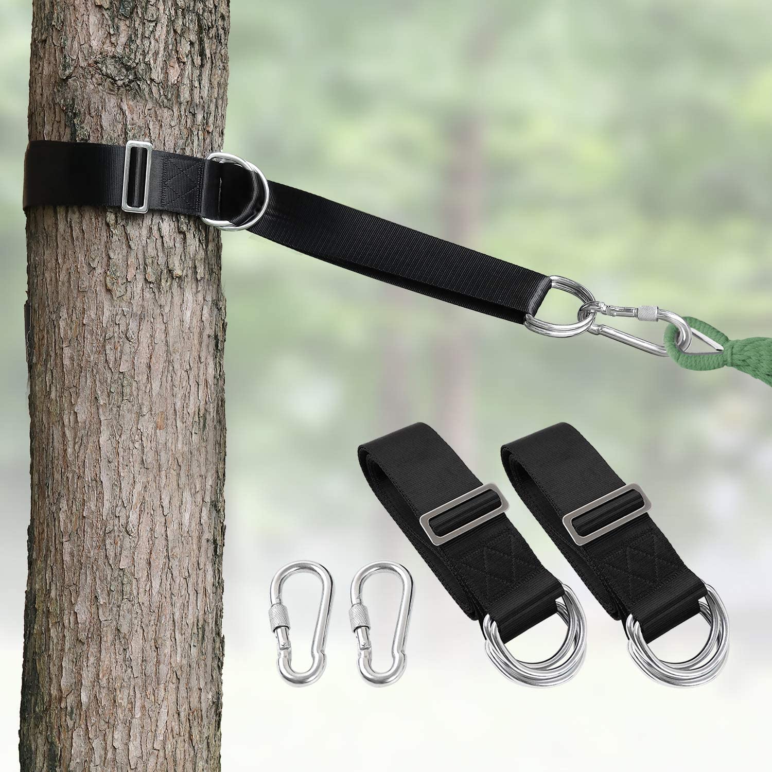 sasyxdc Camping Hammock (6FT) x 2 Tree Swing Straps Hanging kit 4 D ...