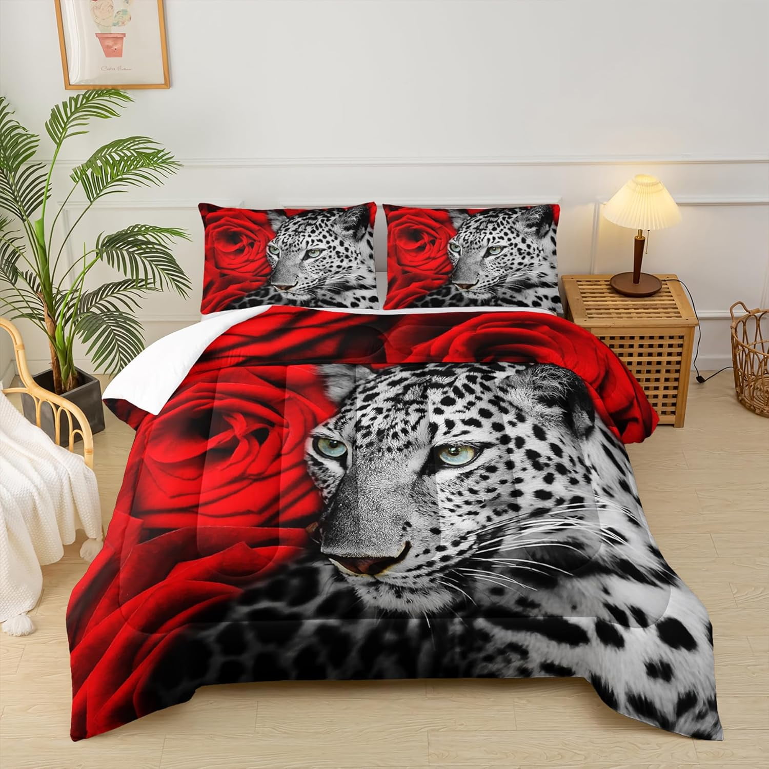 sasyxdc Cheetah Leopard Print Comforter Set Queen Size for Boys Girls ...