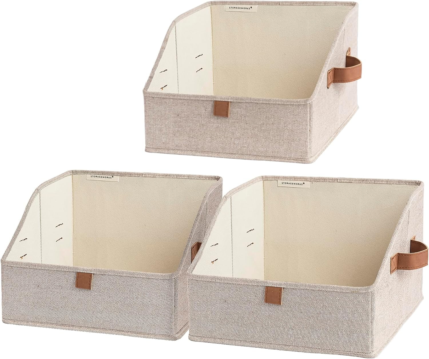 sasyxdc Closet Storage Bins Trapezoid Organizer Box for Shelves Fabric ...