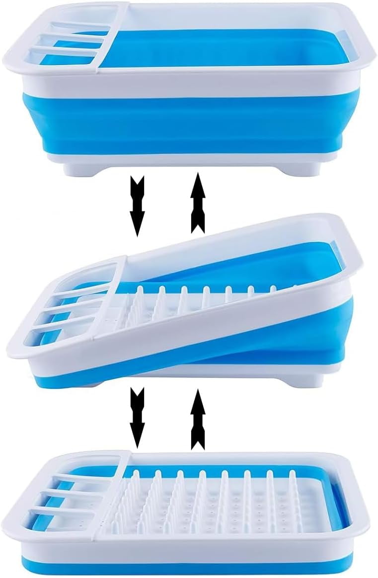 sasyxdc Collapsible Dish Rack Foldable Dish Drying Rack Portable Dish ...