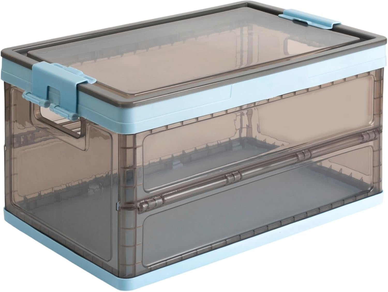 sasyxdc Collapsible Storage Container with Lid Clear Stackable Plastic ...