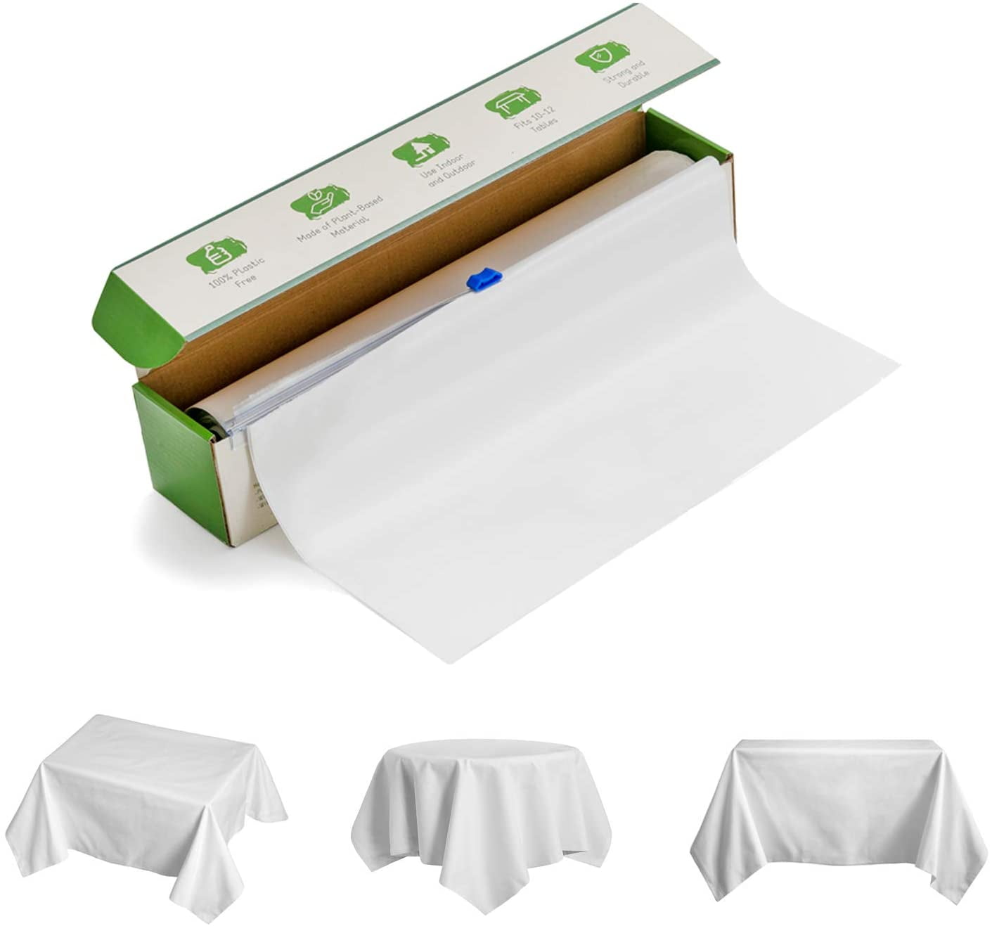 dxynlzq Compostable & Biodegradable Tablecloth -Transparent White Table ...