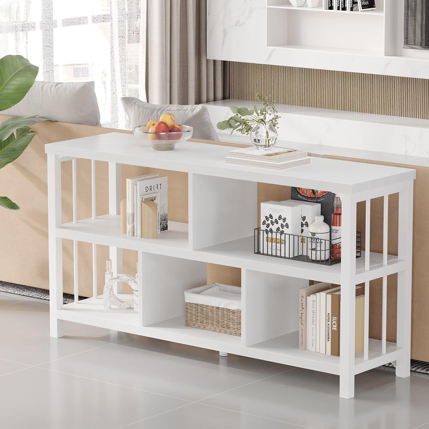 sasyxdc Console with Storage 47\u201D Sofa Tables Behind Couch for ...