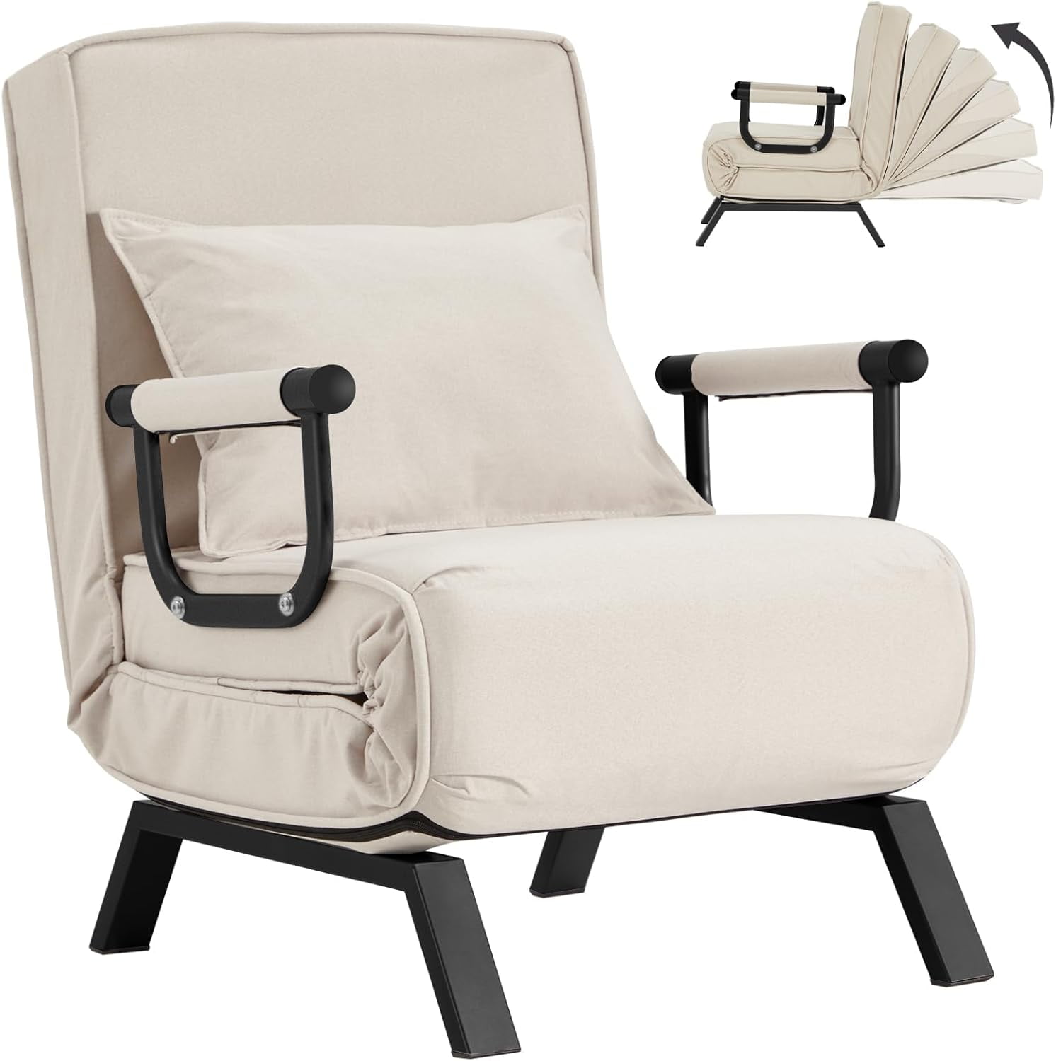 sasyxdc Convertible Sofa Bed Sleeper Chair Single Person Chaise Lounge ...