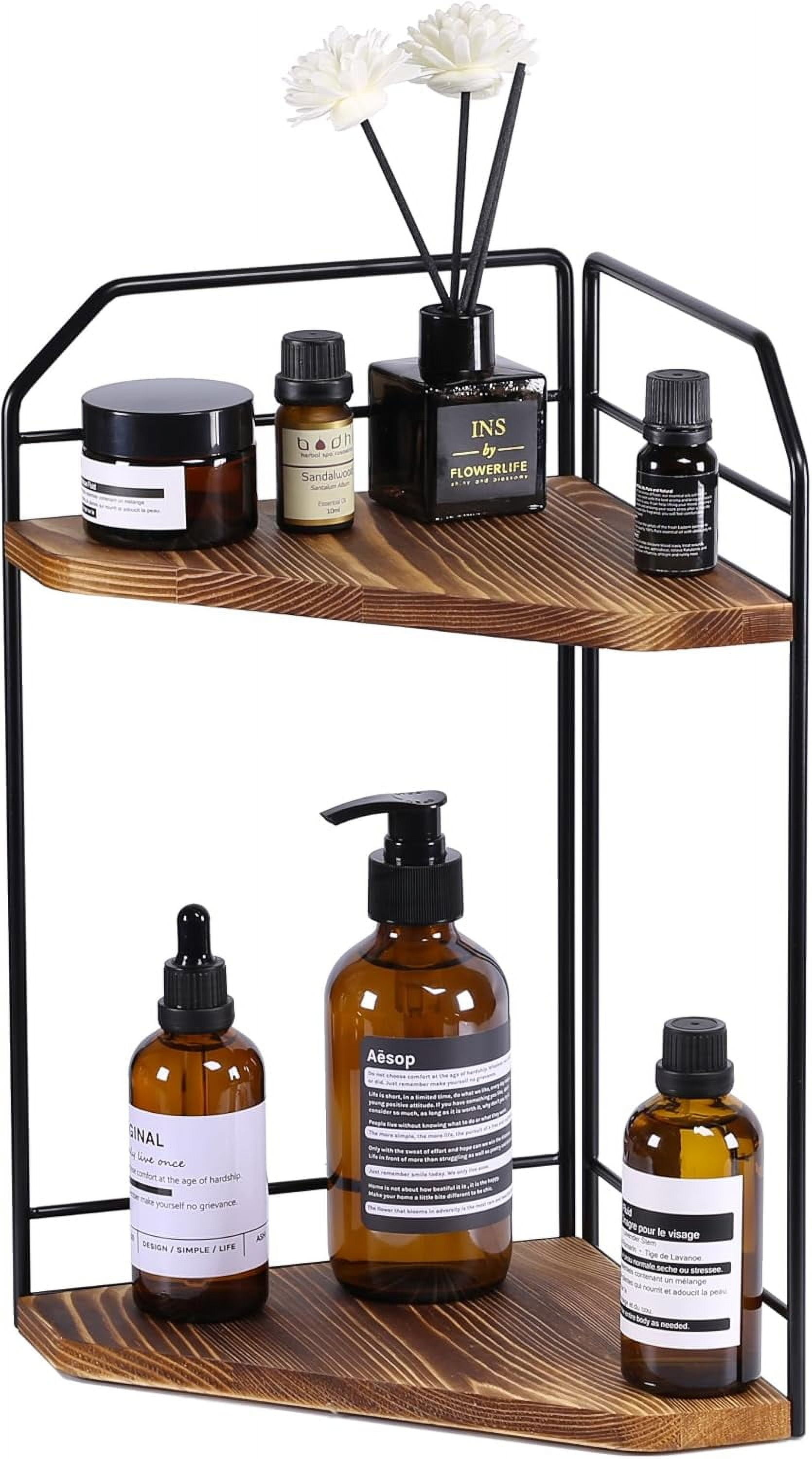 sasyxdc Corner Bathroom Counter Organizer - 3 Tier Wood Vanity Counter ...
