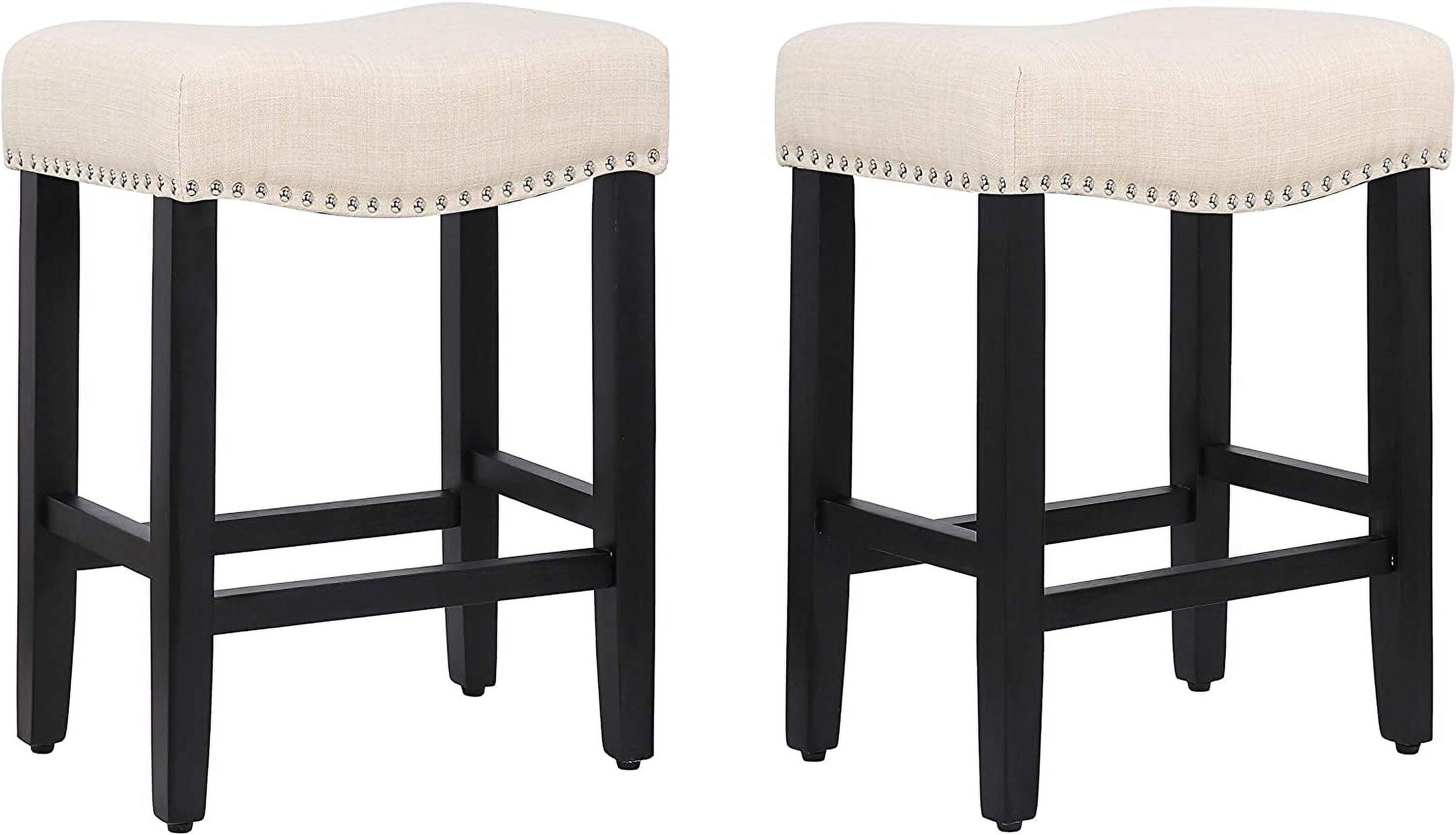 sasyxdc Counter Stools 24 Inch Farmhouse Wooden Saddle Bar Stool Chair ...