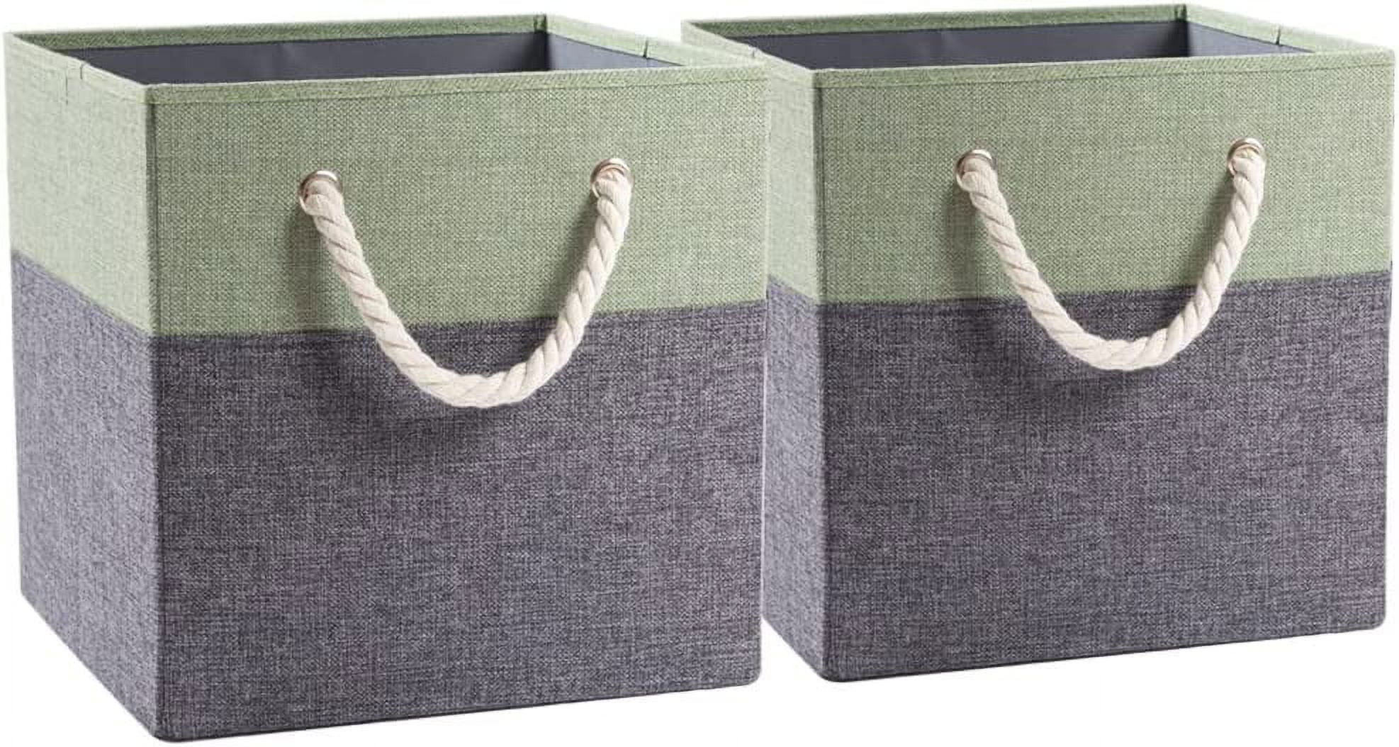 sasyxdc Cube Storage Bins 11x11 inch [4-Pack] Foldable Fabric Storage ...