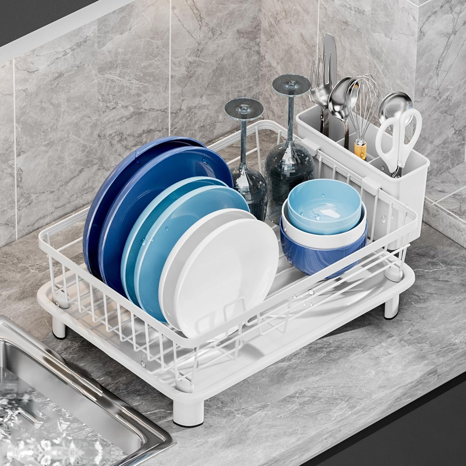 sasyxdc Dish Drying Rack Space-Saving Dish Rack Dish Racks for Kitchen ...