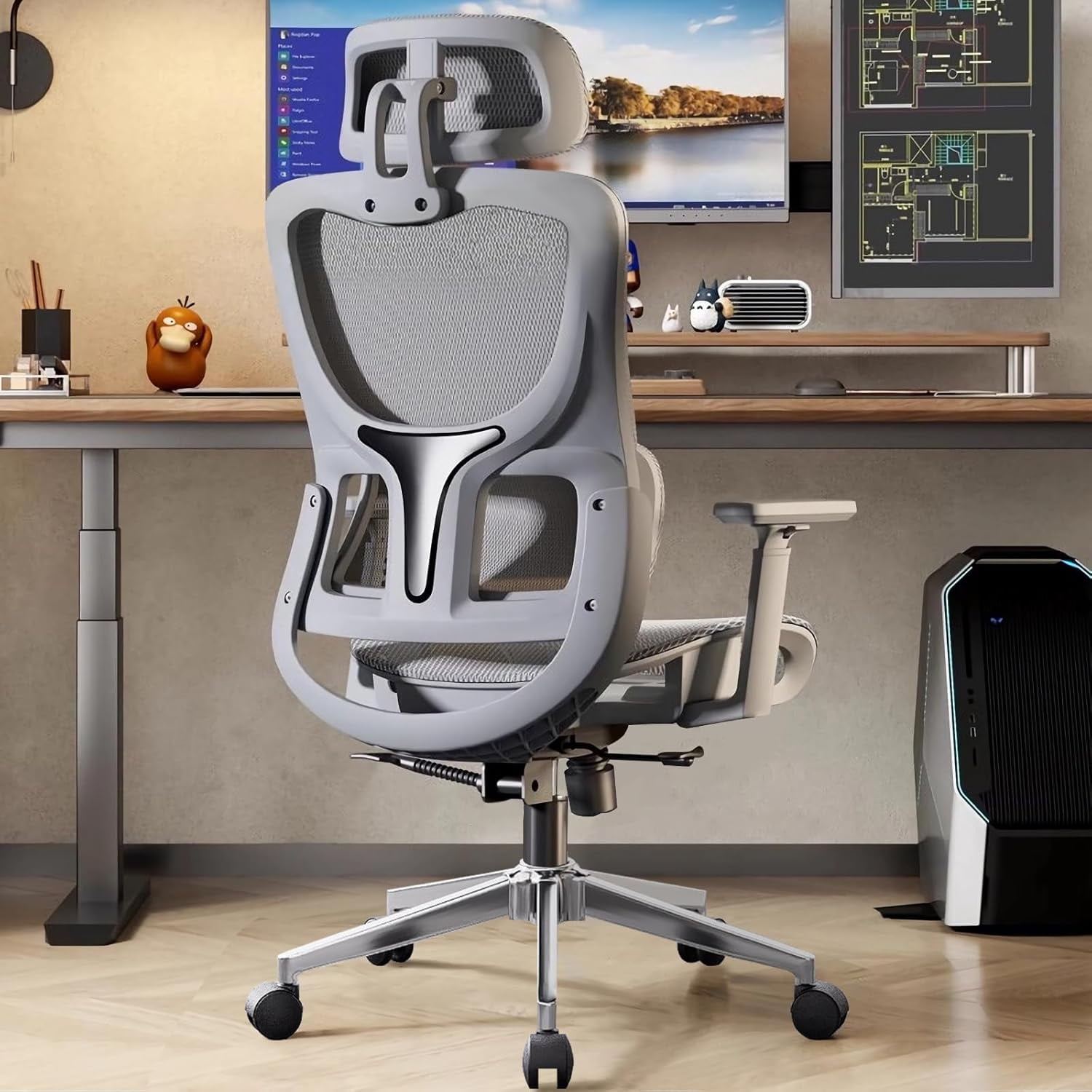 sasyxdc Ergonomic Chair High Back Mesh Chair with 3D Armreat Adjustable ...
