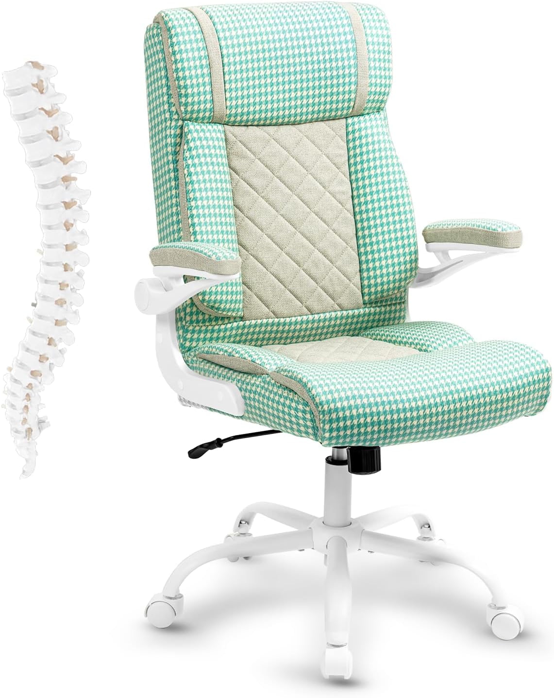 sasyxdc Executive Chair High Back Chair with Flip-up Armrest Fabric ...