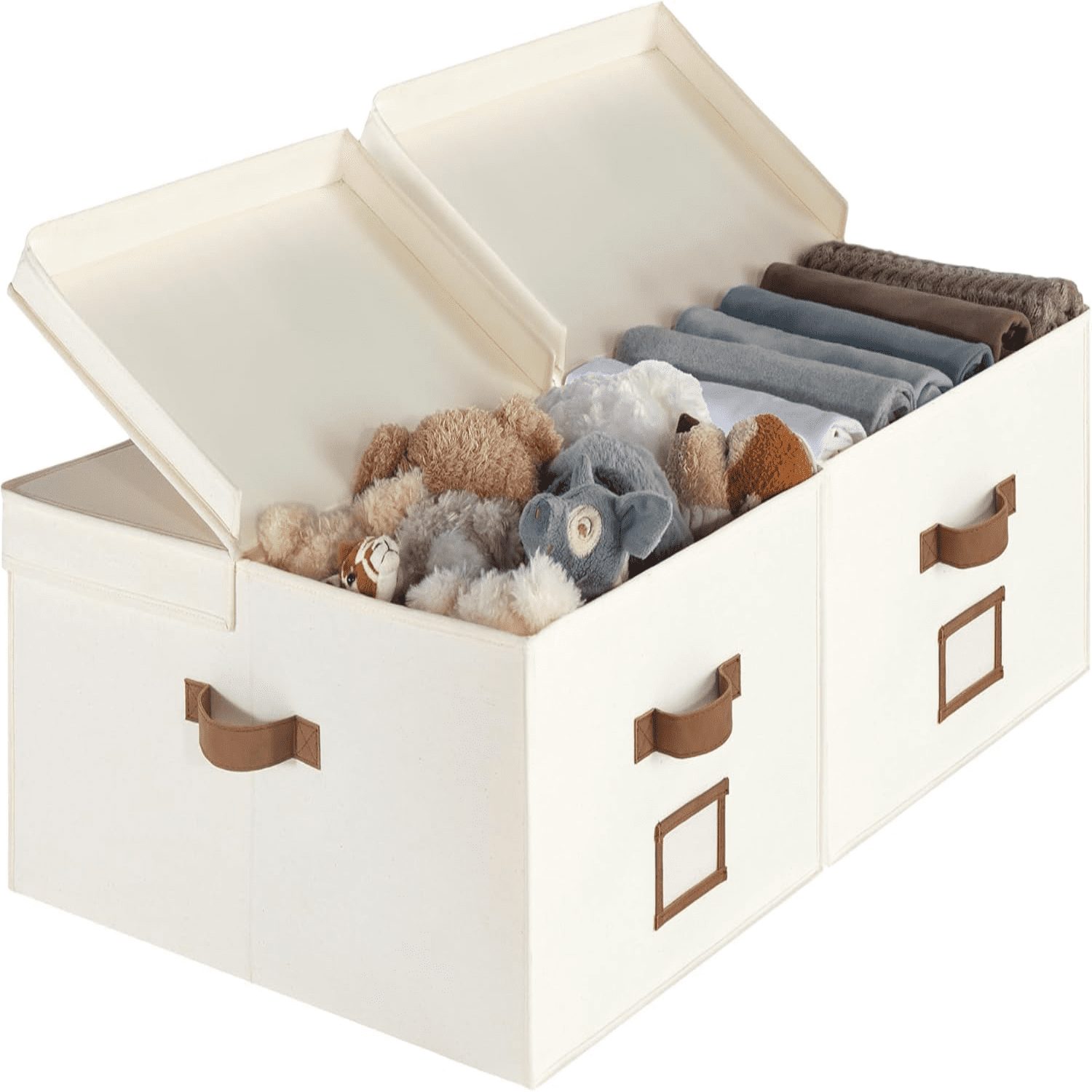 sasyxdc Extra Large Storage Bins with Lids 55L Decorative Organizer ...