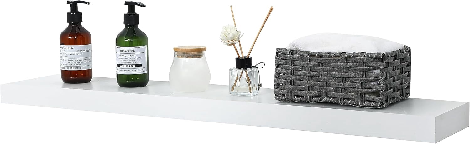 sasyxdc Floating Shelf for Wall 36 Inch Long Wall Mounted Wooden ...