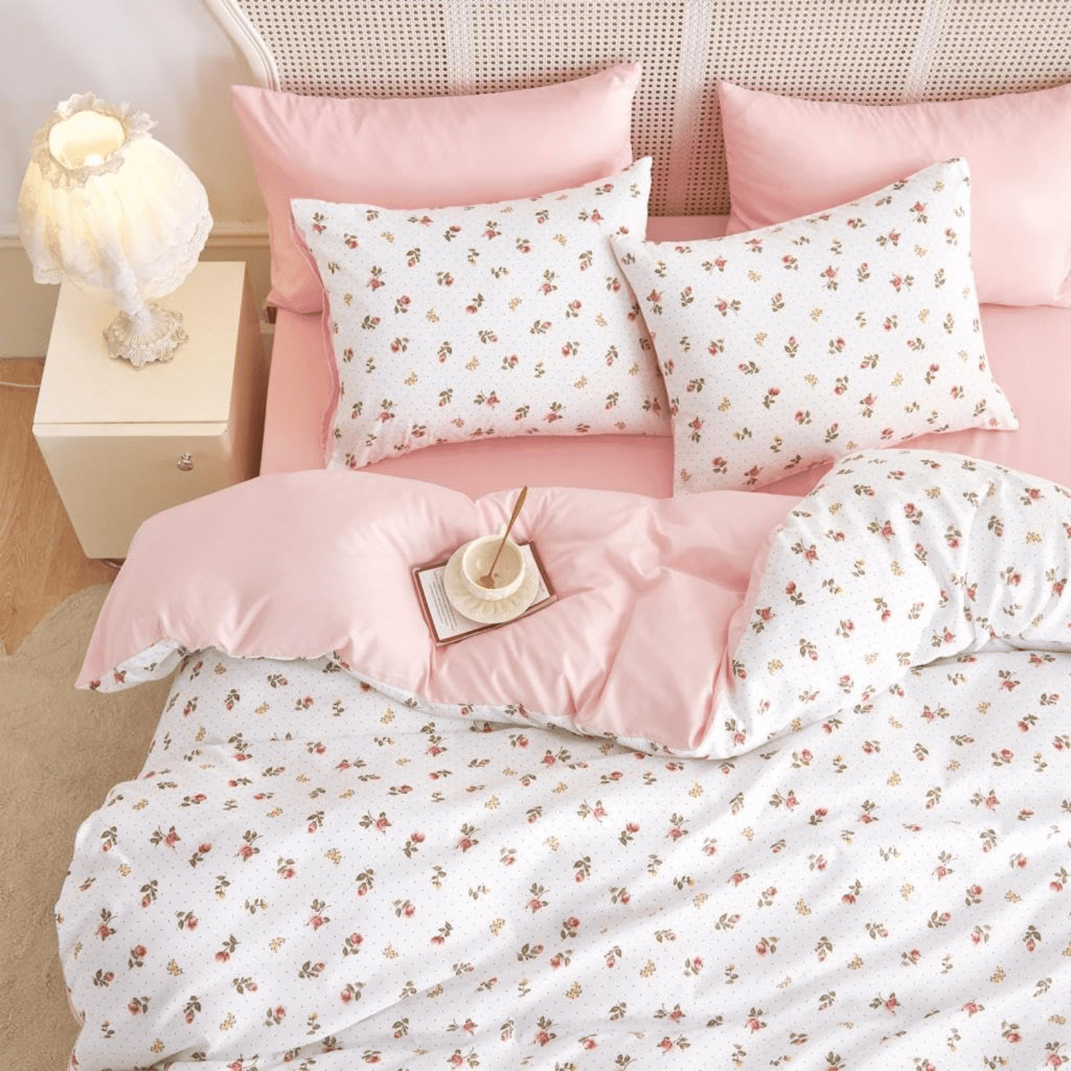 lifrceu - Floral Comforter Set Coquette Cottagecore Aesthetic Cute ...